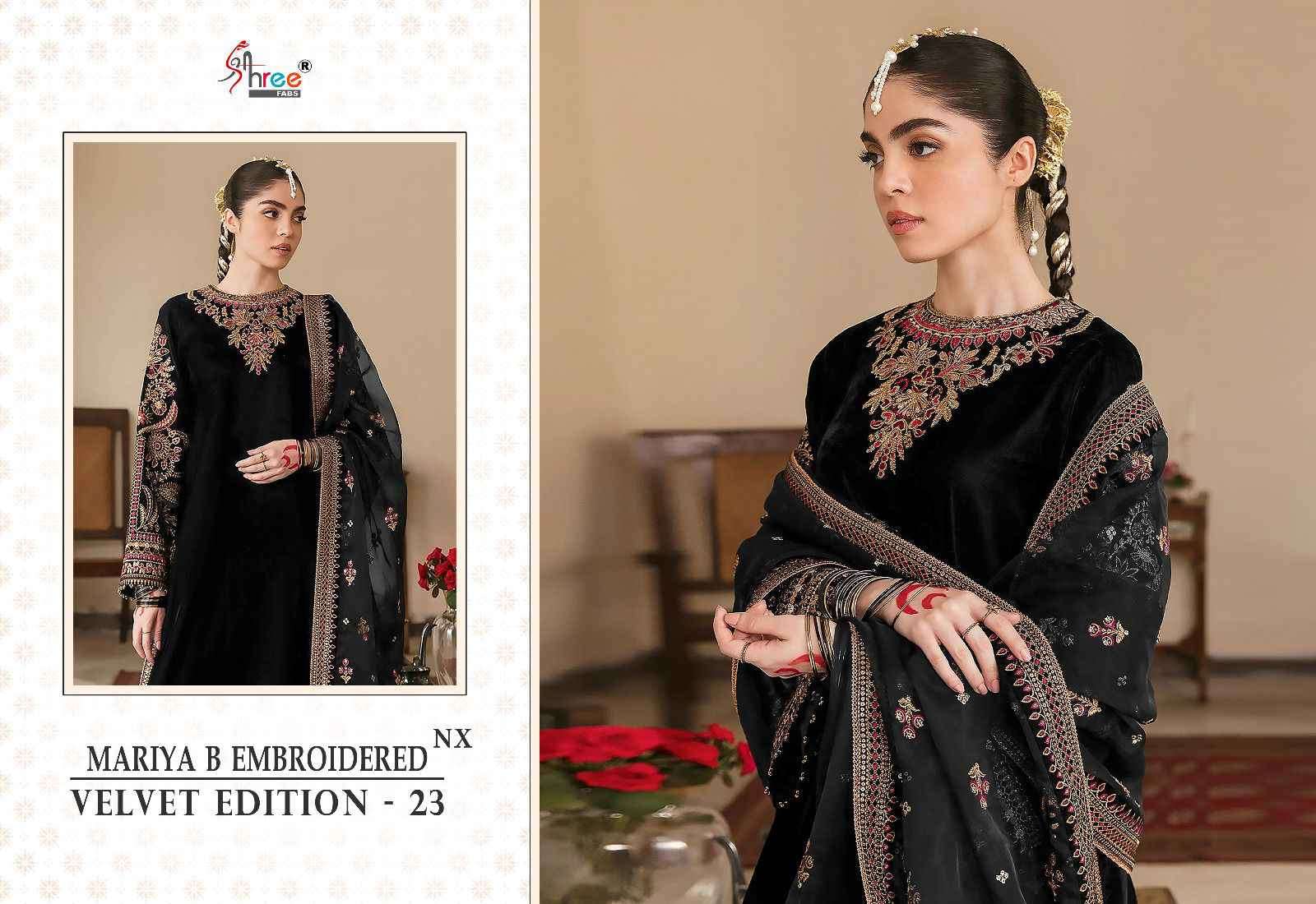 Shree Fabs Mariya B Embroidered Velvet Edition 23 Nx Pakistani Velvet Suits Exporter