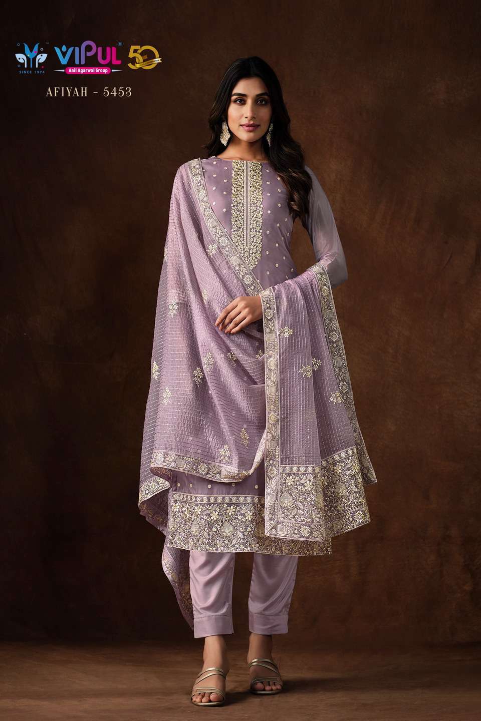 Vipul Afiyah Designer Organza Traditional Wear Suit Catalog Wholesalers