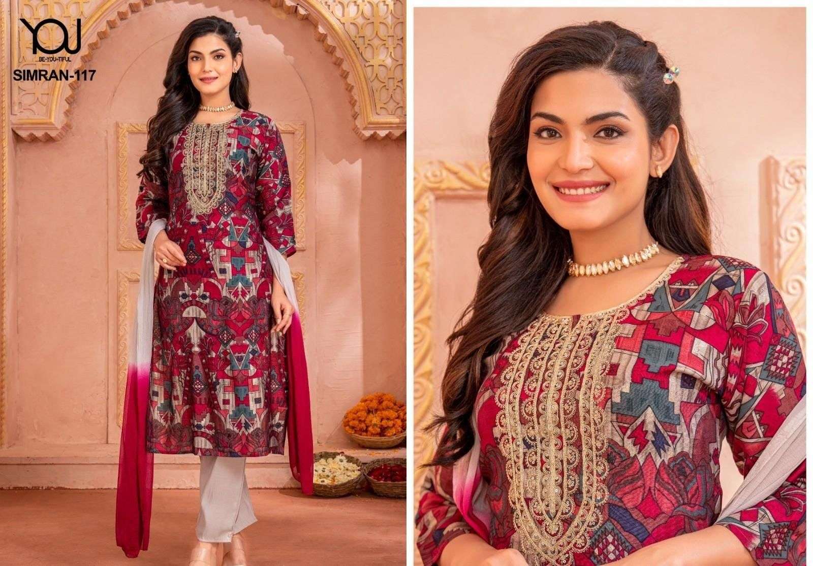 Wanna Simran Fancy Modal Print Kurti Bottom Dupatta Size Set Designs