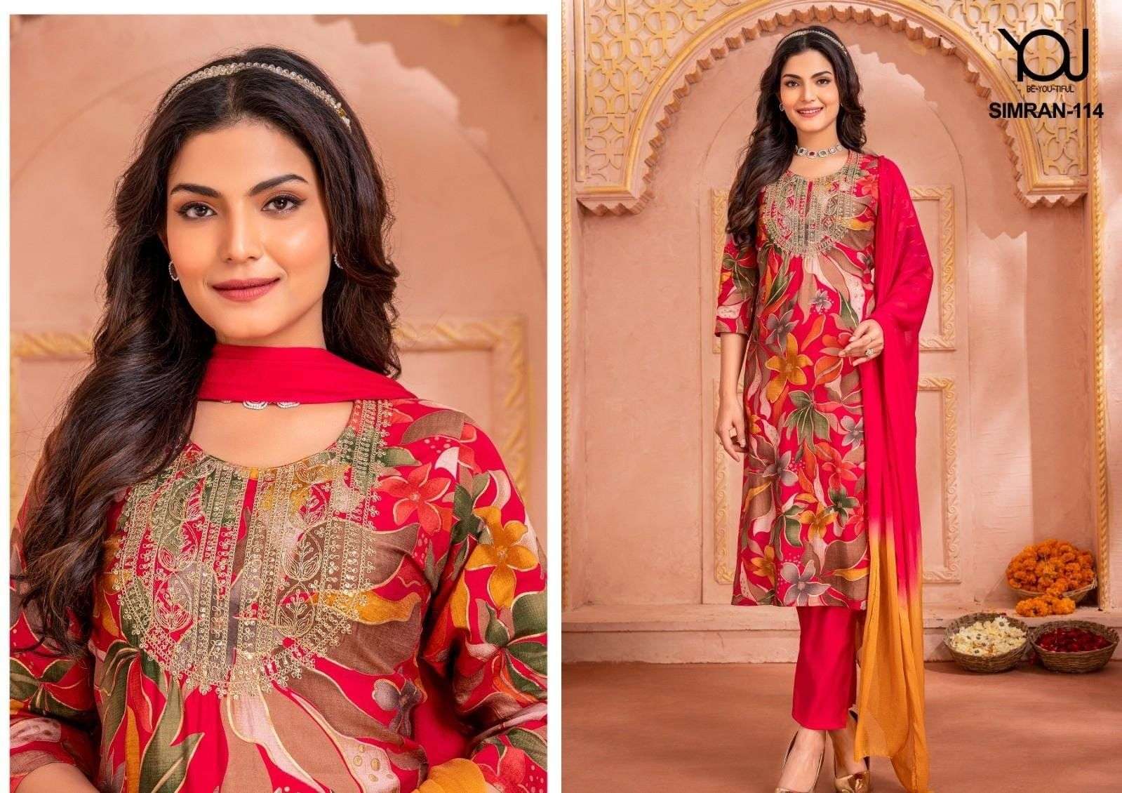 Wanna Simran Fancy Modal Print Kurti Bottom Dupatta Size Set Designs