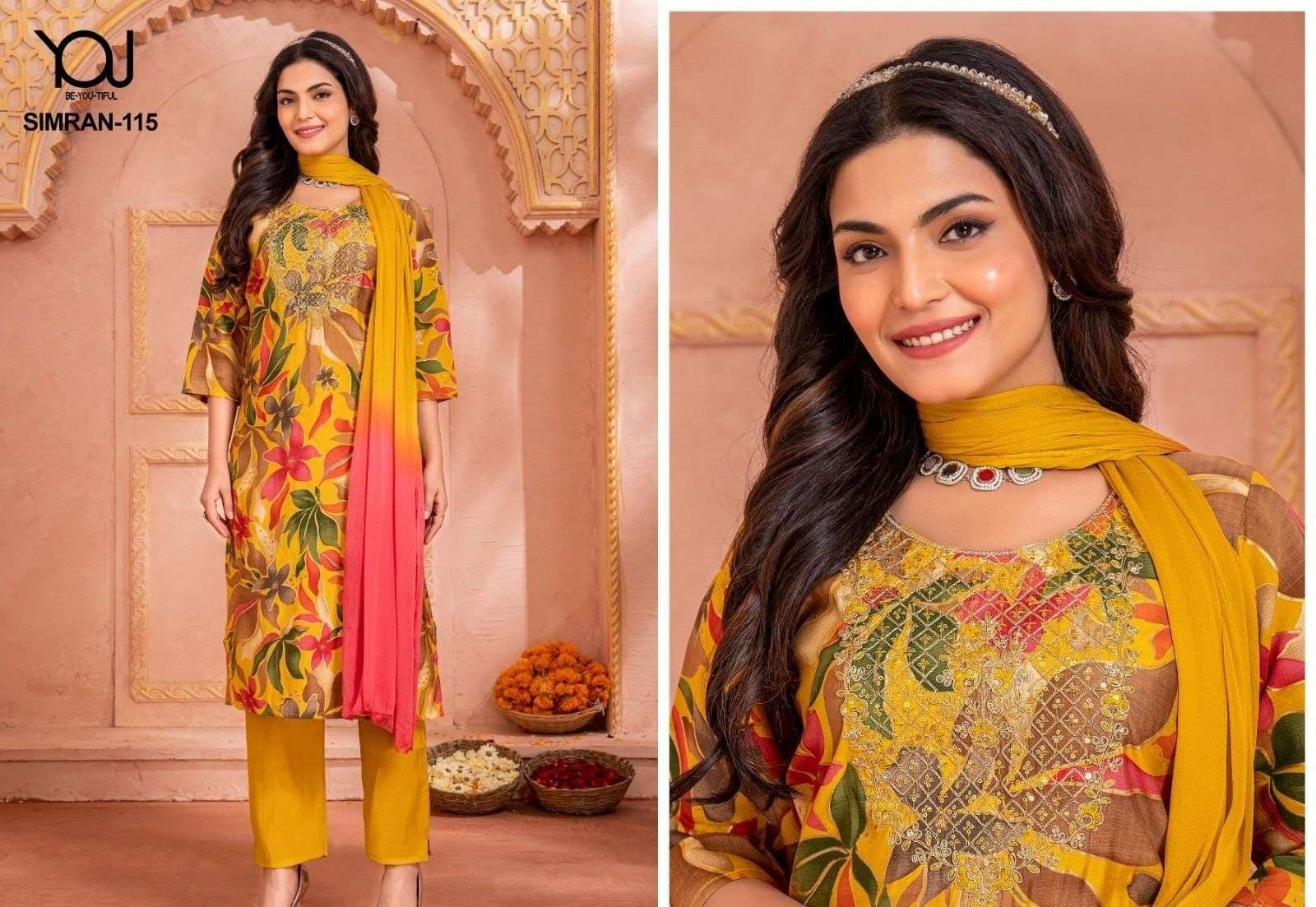 Wanna Simran Fancy Modal Print Kurti Bottom Dupatta Size Set Designs