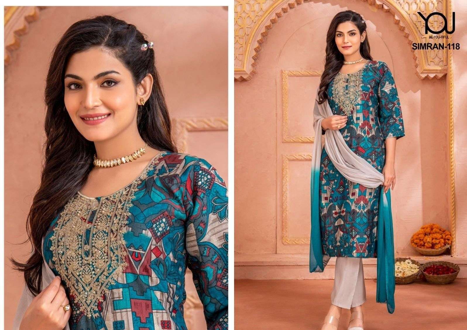 Wanna Simran Fancy Modal Print Kurti Bottom Dupatta Size Set Designs