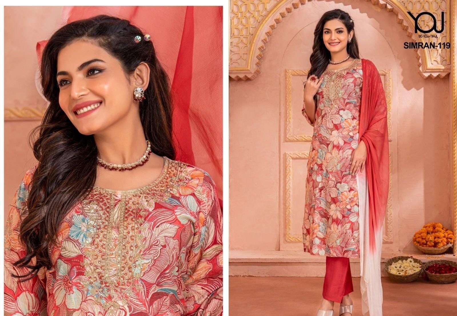 Wanna Simran Fancy Modal Print Kurti Bottom Dupatta Size Set Designs