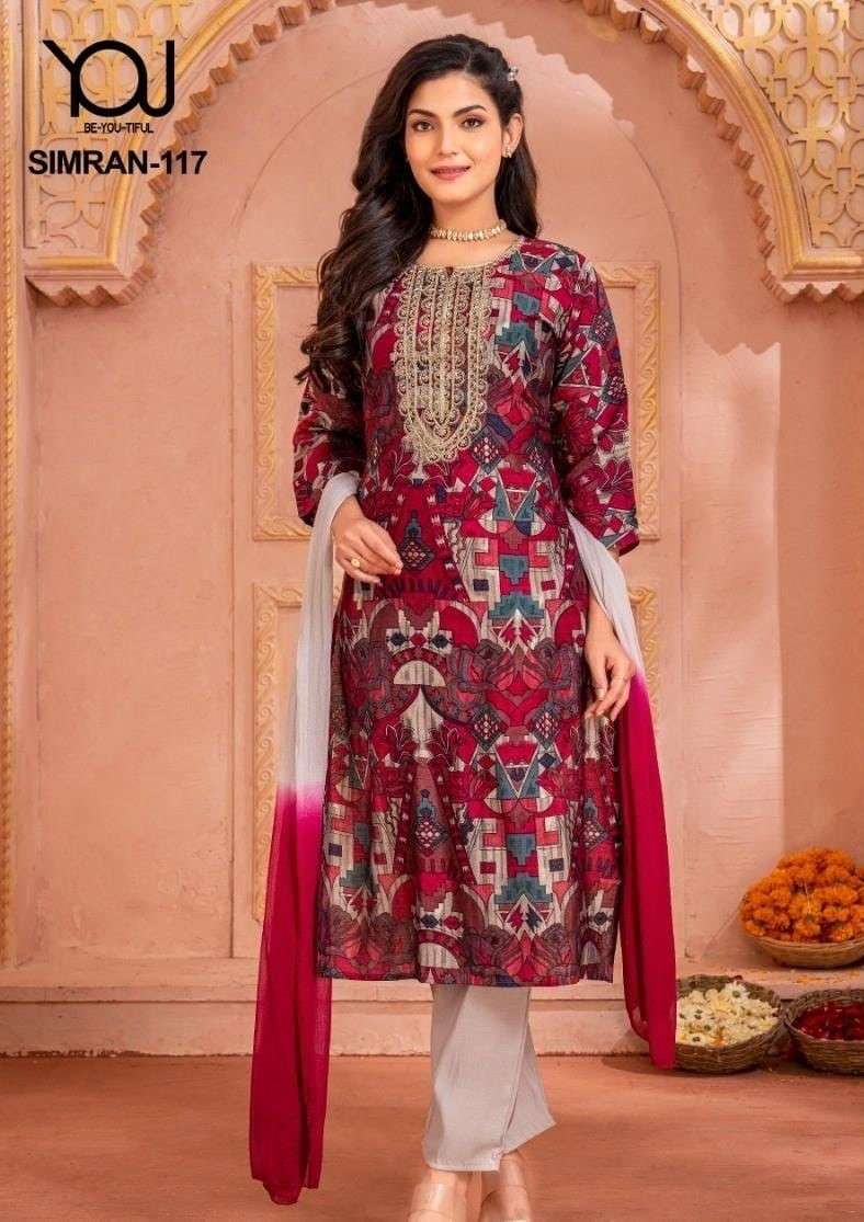 Wanna Simran Fancy Modal Print Kurti Bottom Dupatta Size Set Designs