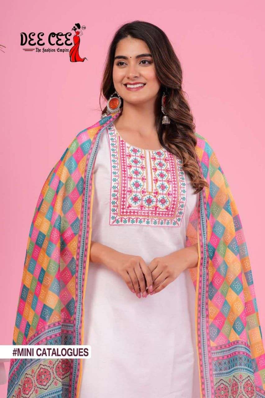 Dee Cee Miss India Fancy Cotton Kurti Bottom Dupatta Set Exporters