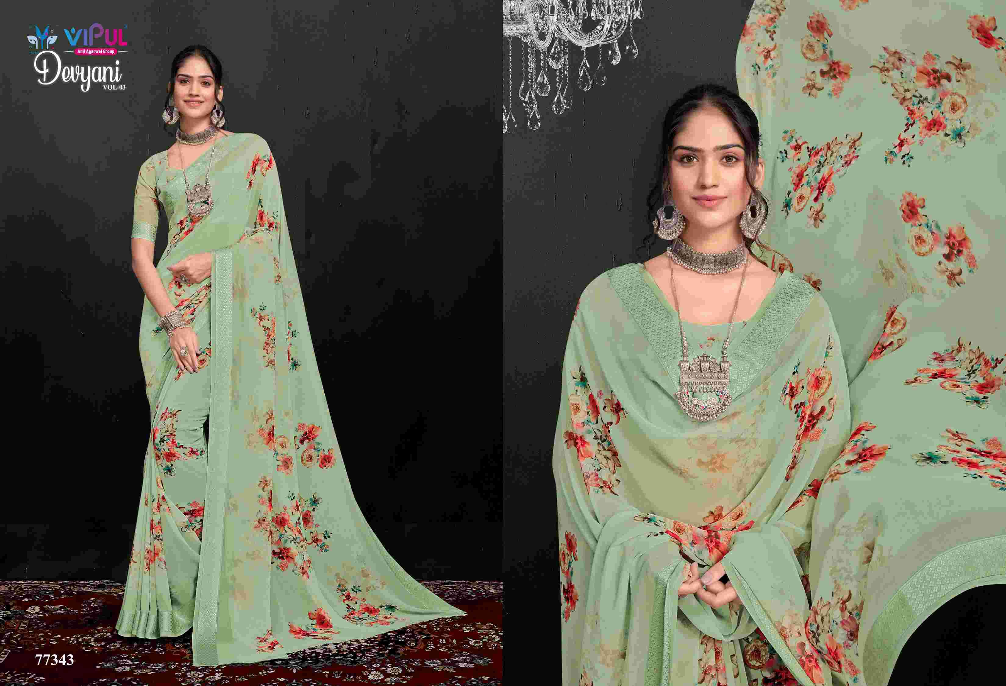 Vipul Devyani Vol 3 Fancy Floral Designs Exclusive Saree Online Collection