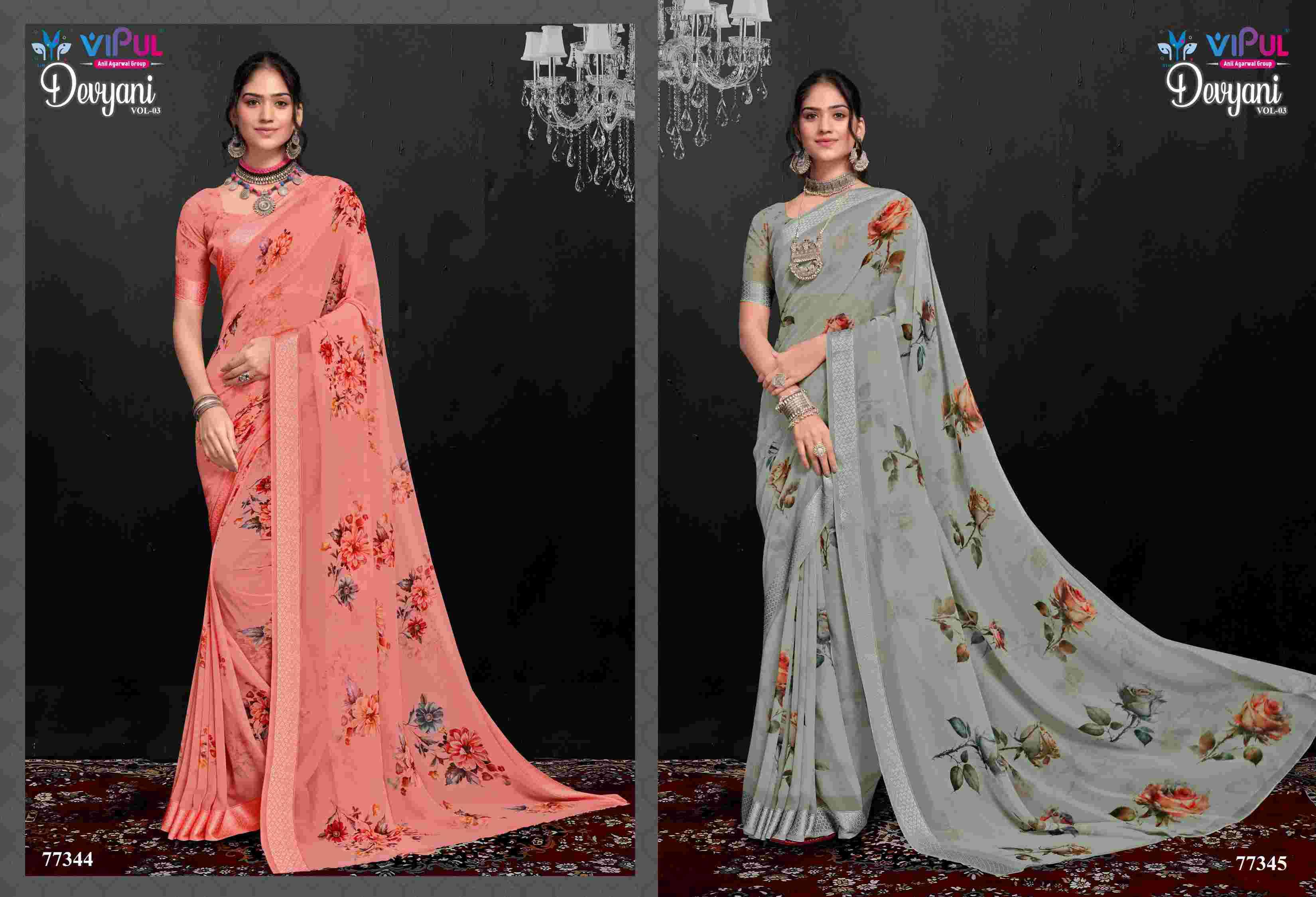 Vipul Devyani Vol 3 Fancy Floral Designs Exclusive Saree Online Collection