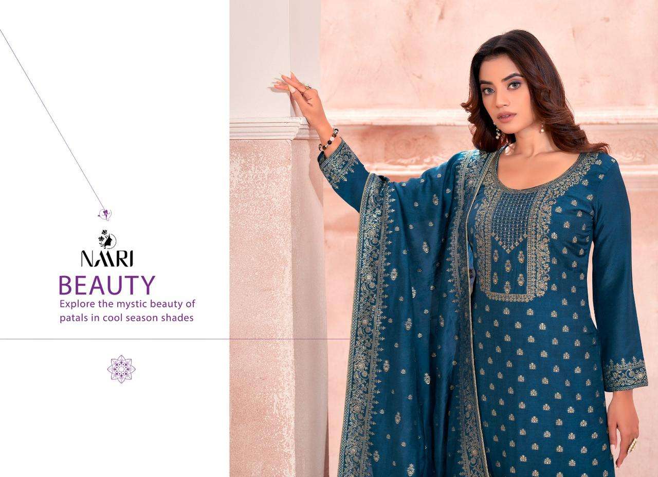 Naari Salaar Designer Muslin Jacquard Festive Wear Suit Suppliers