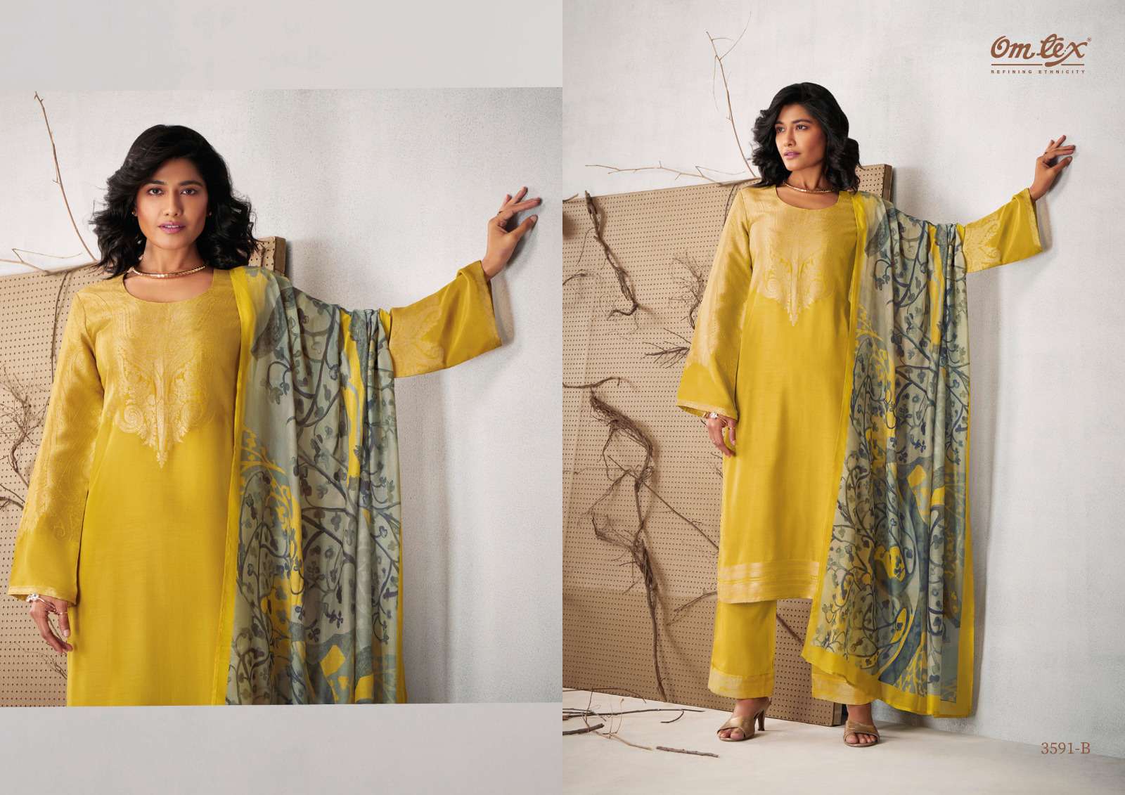 Omtex Zeel Exclusive Muslin Jacquard Suit Catalog Wholesaler