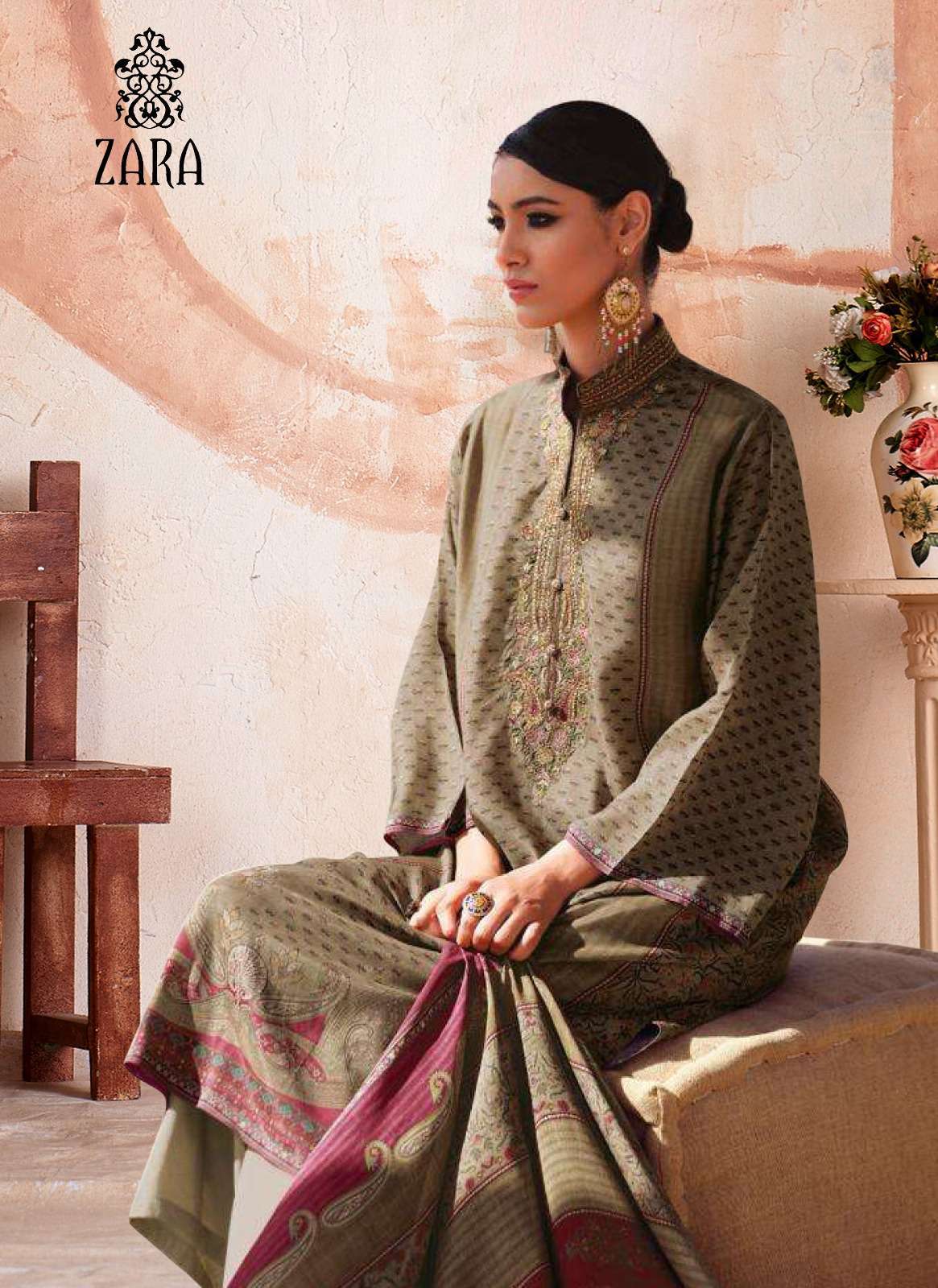 Zara Digital Mills Zs 01 To 06 Digital Fancy Satin Suits Catalog Exporters