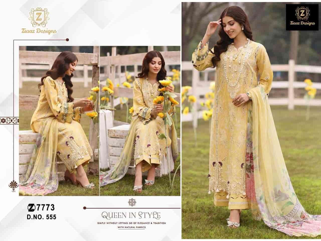 Ziaaz Designs 555 Fancy Embroidered Designer Suit Collection