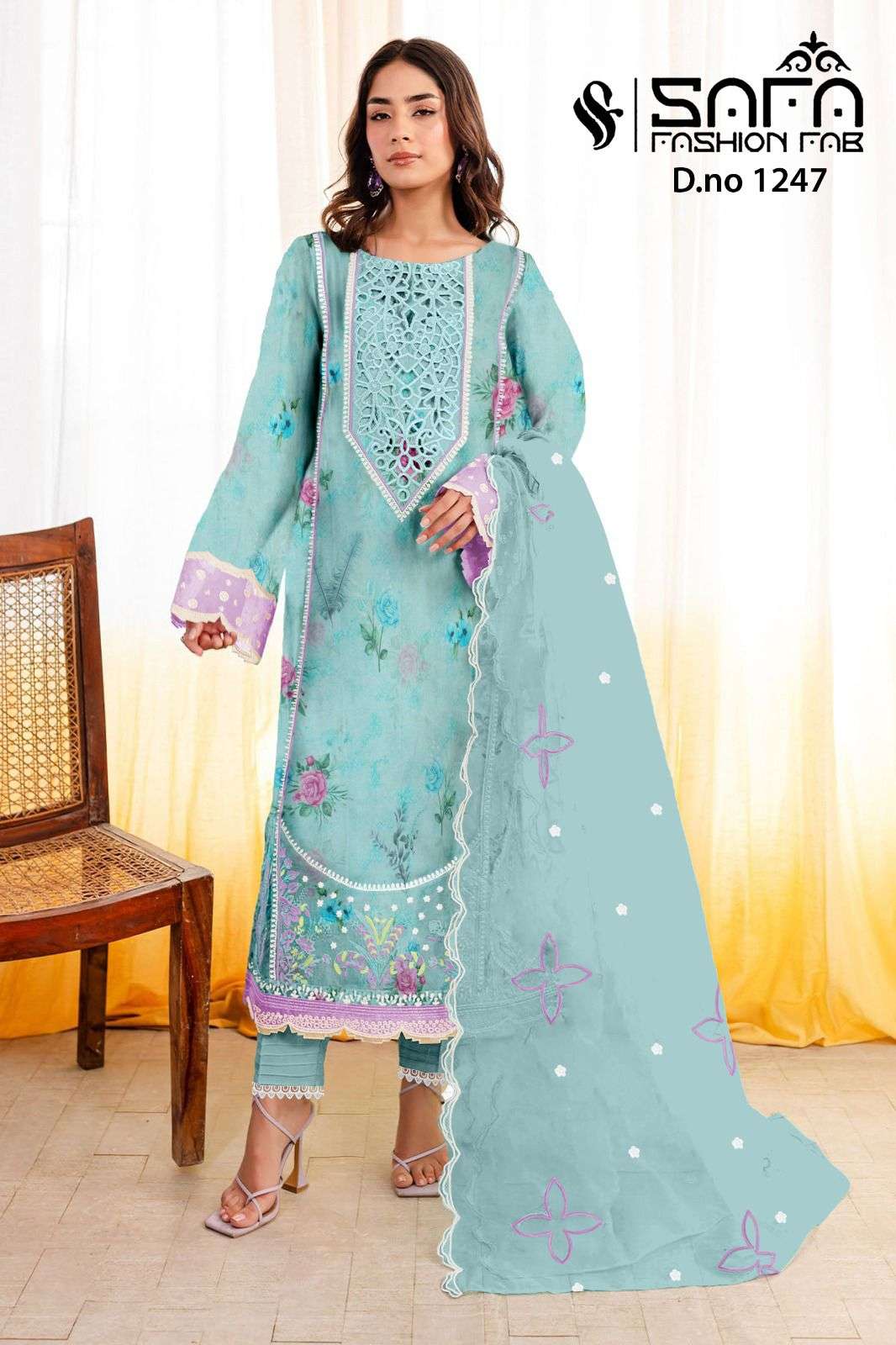 Safa Fashion Fab 1247 Pakistani Organza Readymade Suit Catalog Exporter