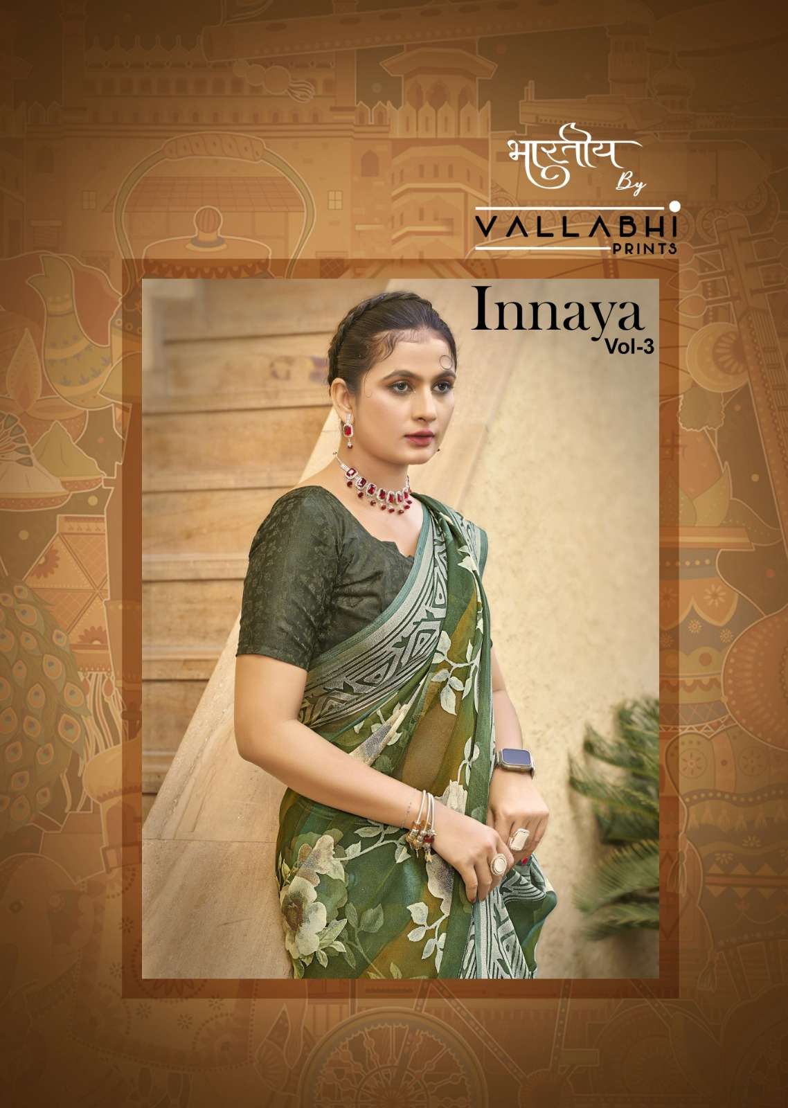 Vallabhi Prints Innaya Vol 3 Brasso Saree Collection Sets Wholesale
