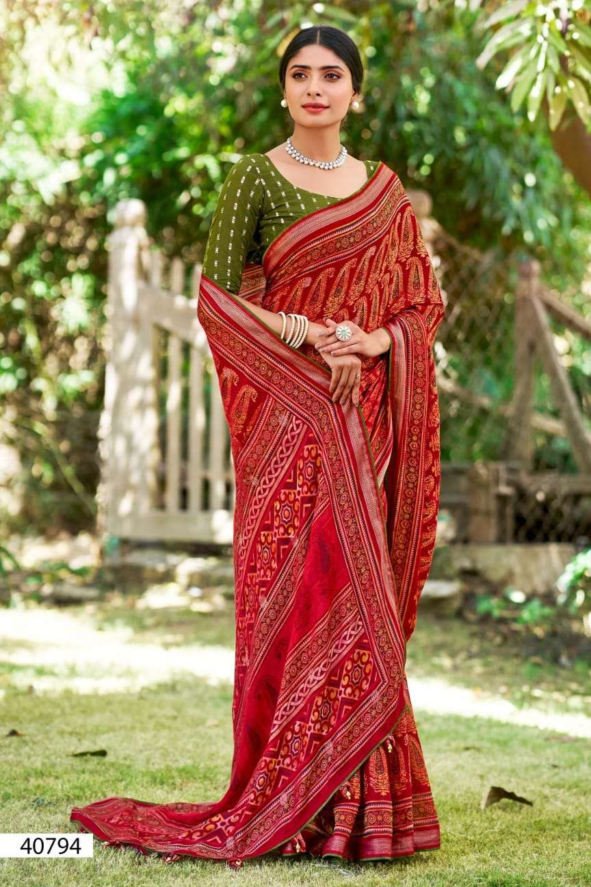 5D Designer Maya Fancy Crape Designs Saree Catalog Exporter