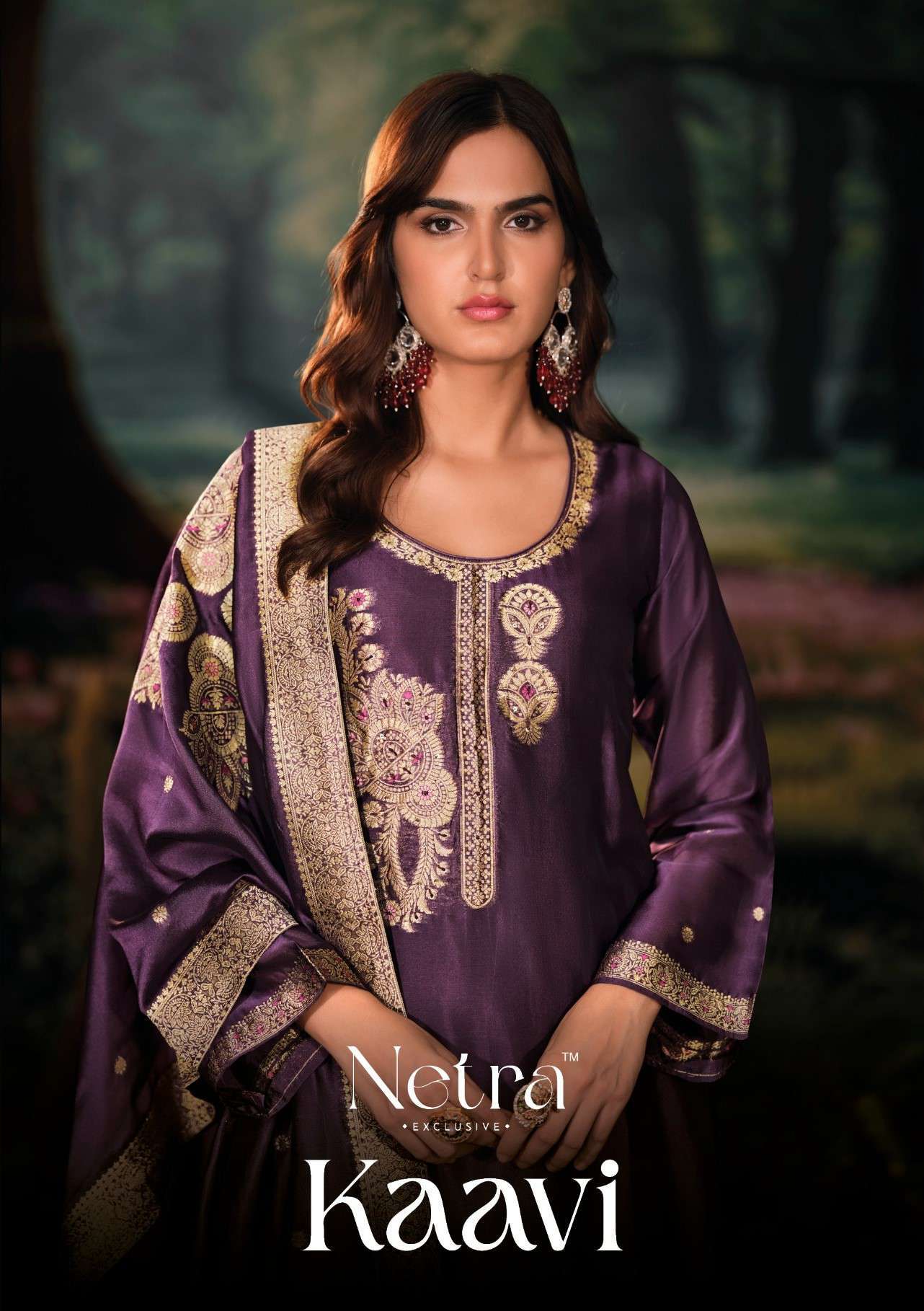 Netra Kaavi Premium Design Pure Silk Wedding Suit Catalog Supplier