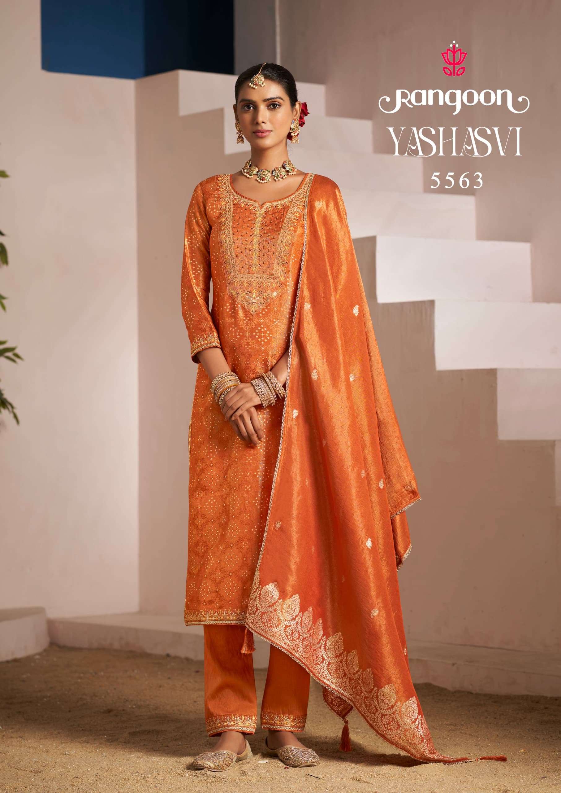 Rangoon Yashasvi Designer Jacquard Style Readymade Suit Designs