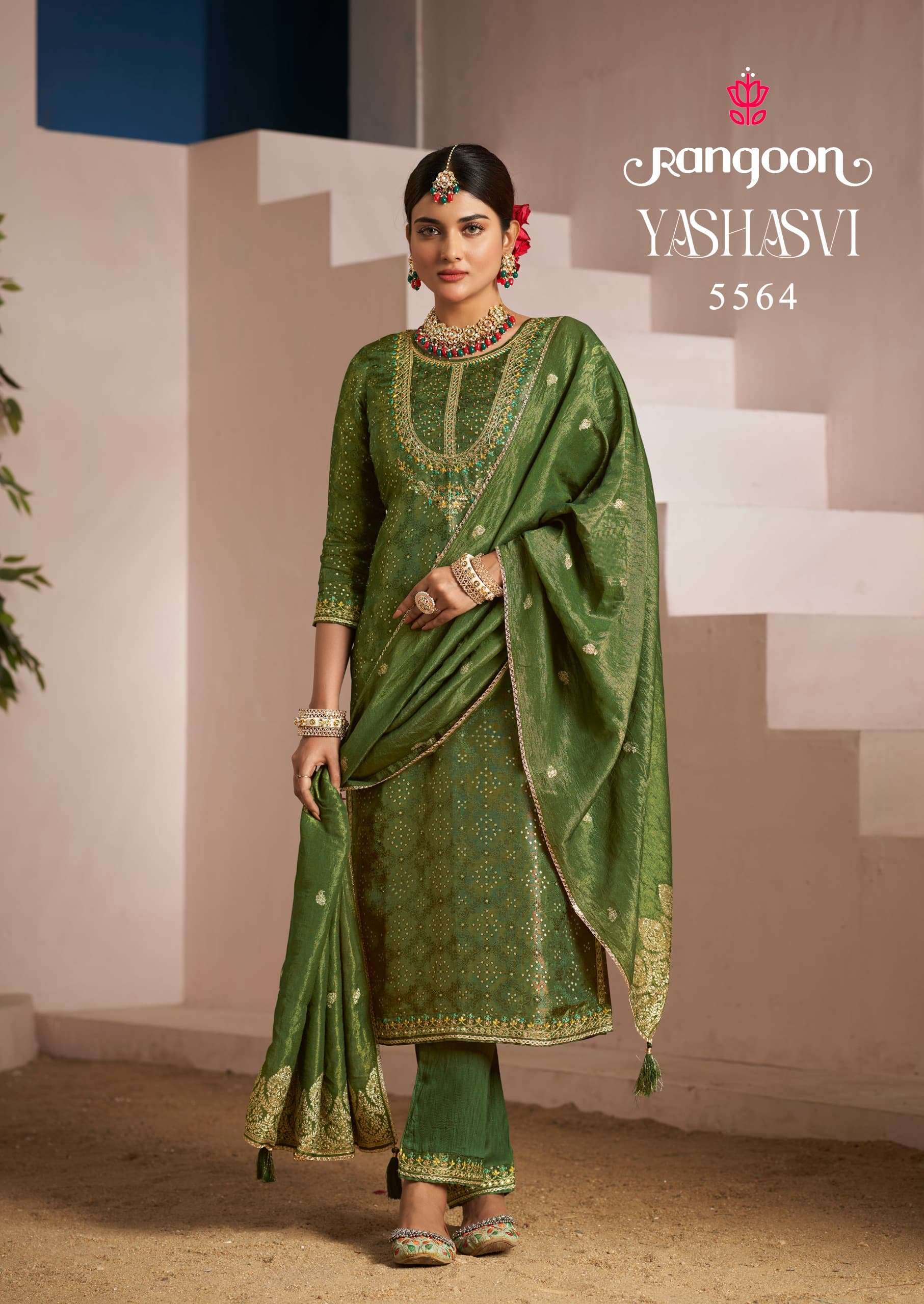 Rangoon Yashasvi Designer Jacquard Style Readymade Suit Designs