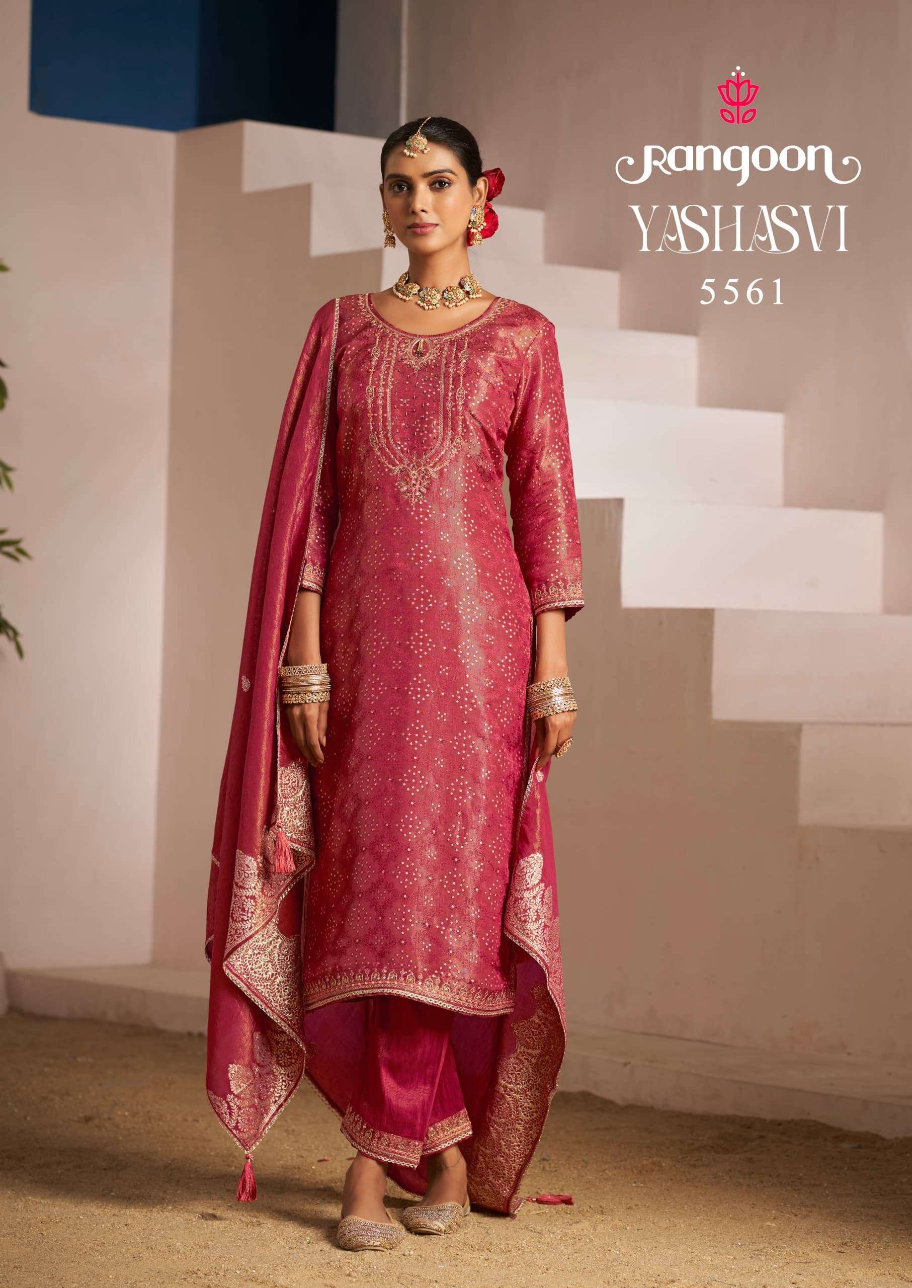 Rangoon Yashasvi Designer Jacquard Style Readymade Suit Designs