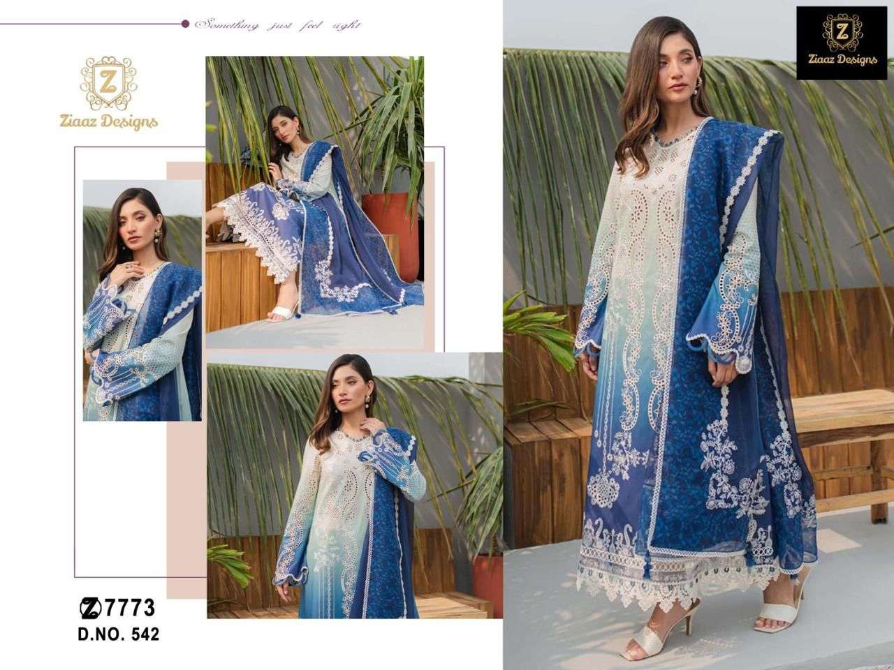 Ziaaz Designs 542 Pakistani designer Cotton Salwar Suit Exporter