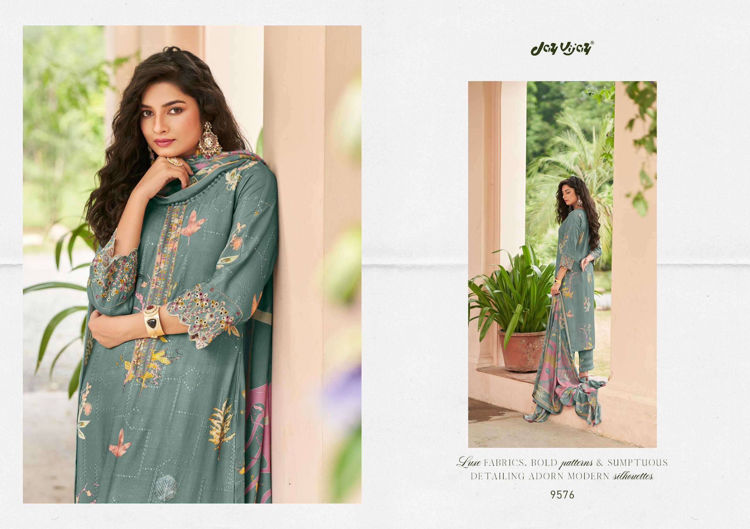 Jay Vijay Hoonar Exclusive Fancy Pure Pashmina Suit Catalog Wholesale