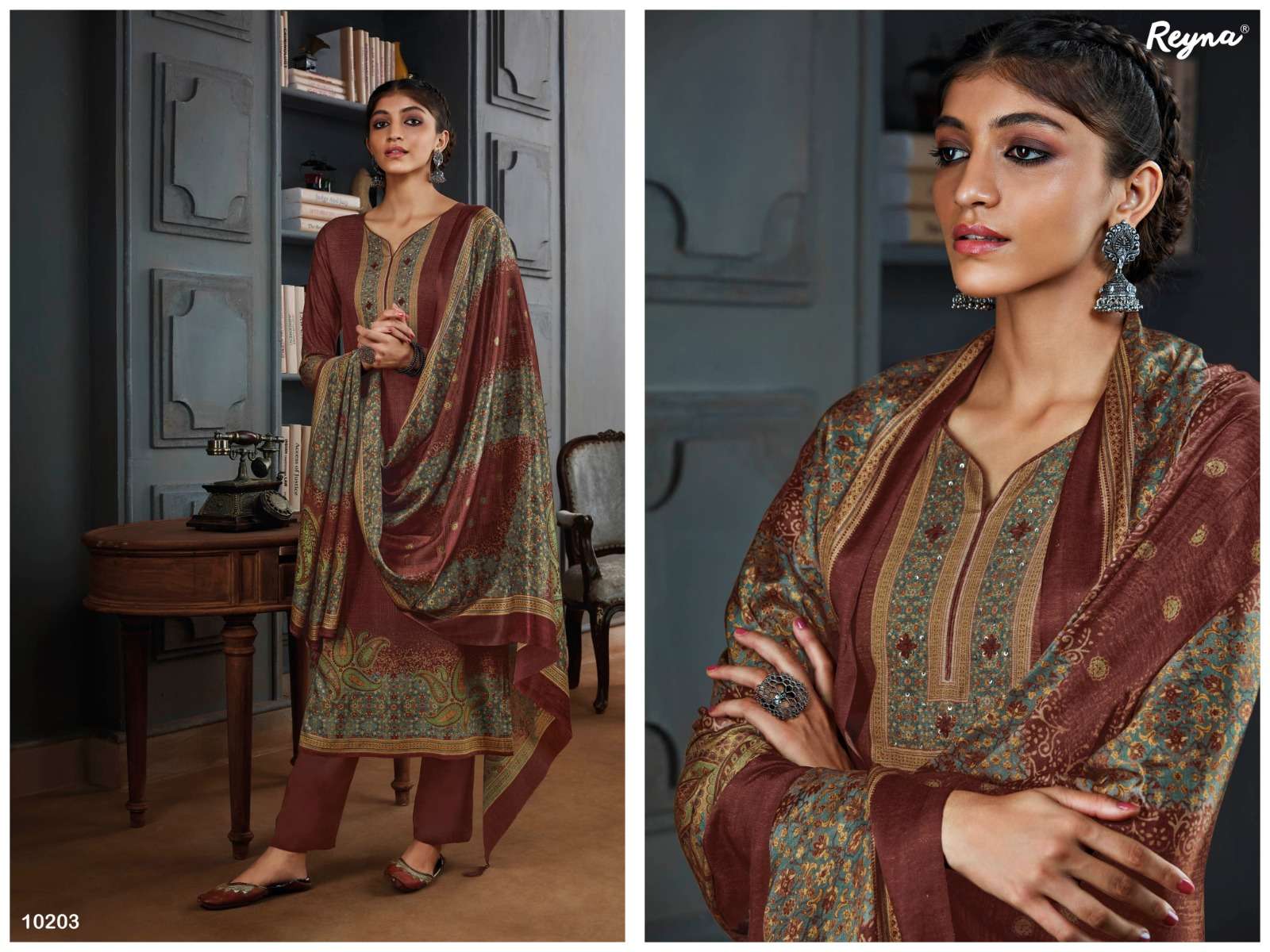Reyna Sakhi Hits Winter Wear Premium Designs Pashmina Suit Dealers