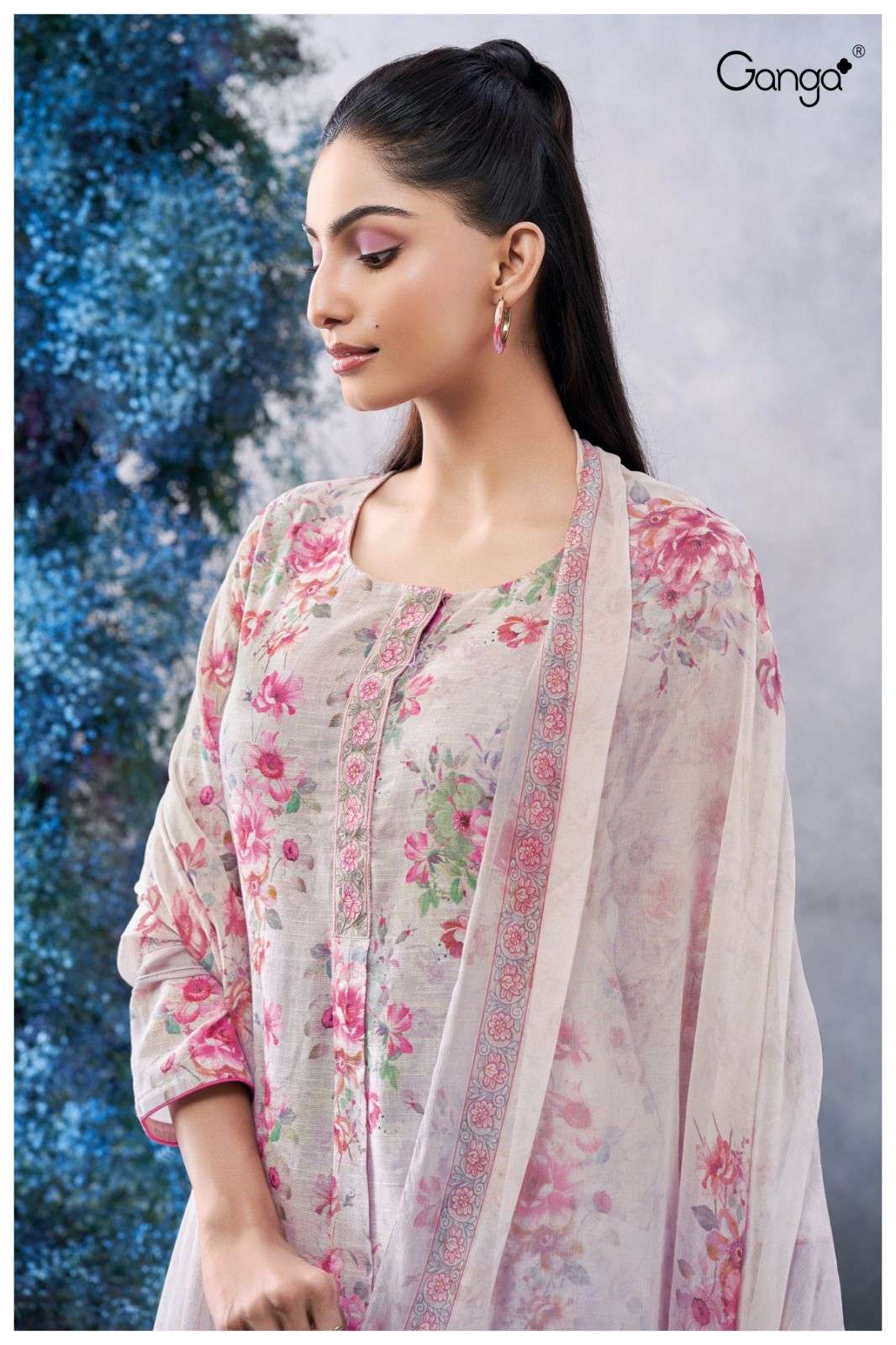 Ganga Fashion Chesah 2854 Fancy Linen Cotton Ganga Fashion Suit