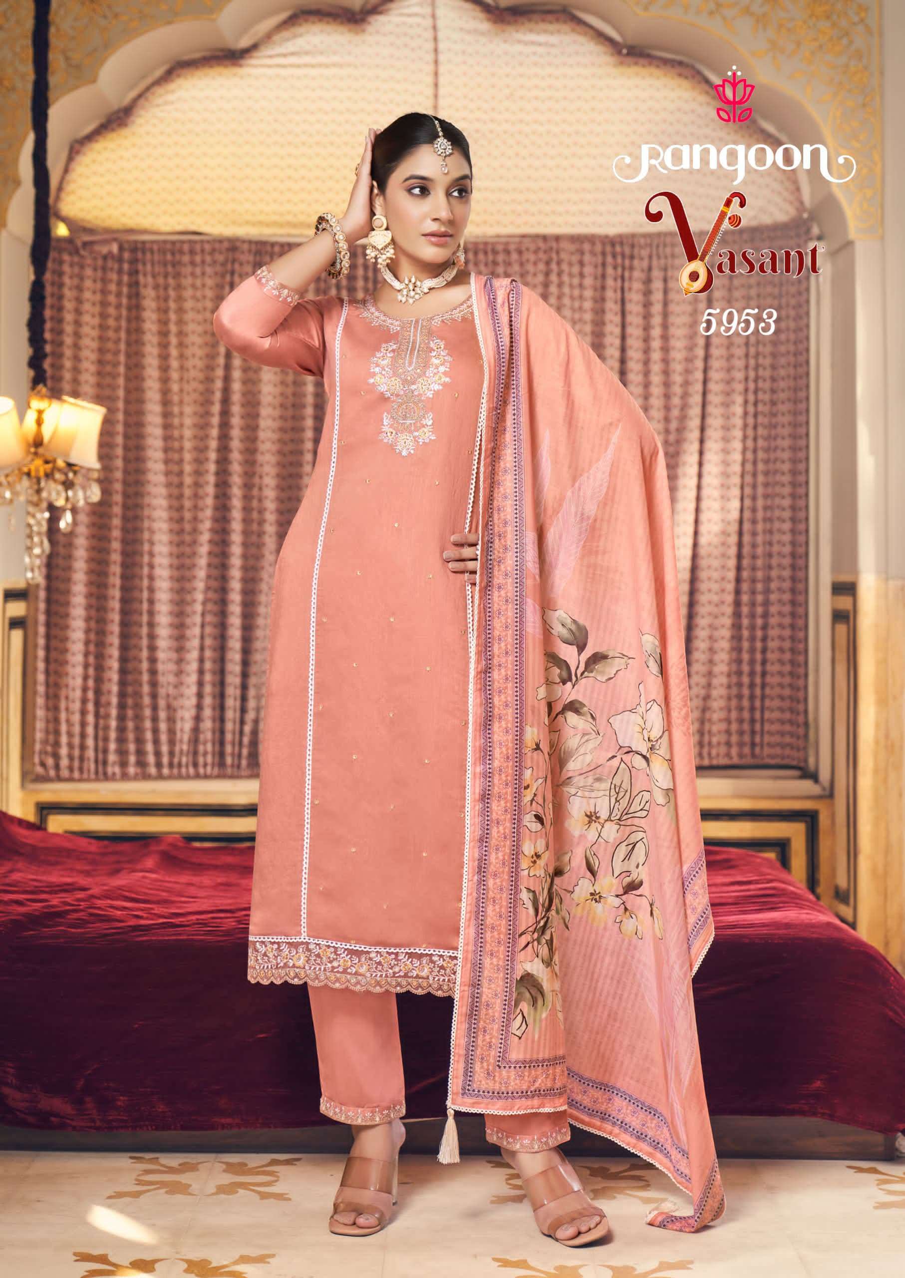 Rangoon Vasant Fancy Straight Suit Readymade 3 Piece Set Designs