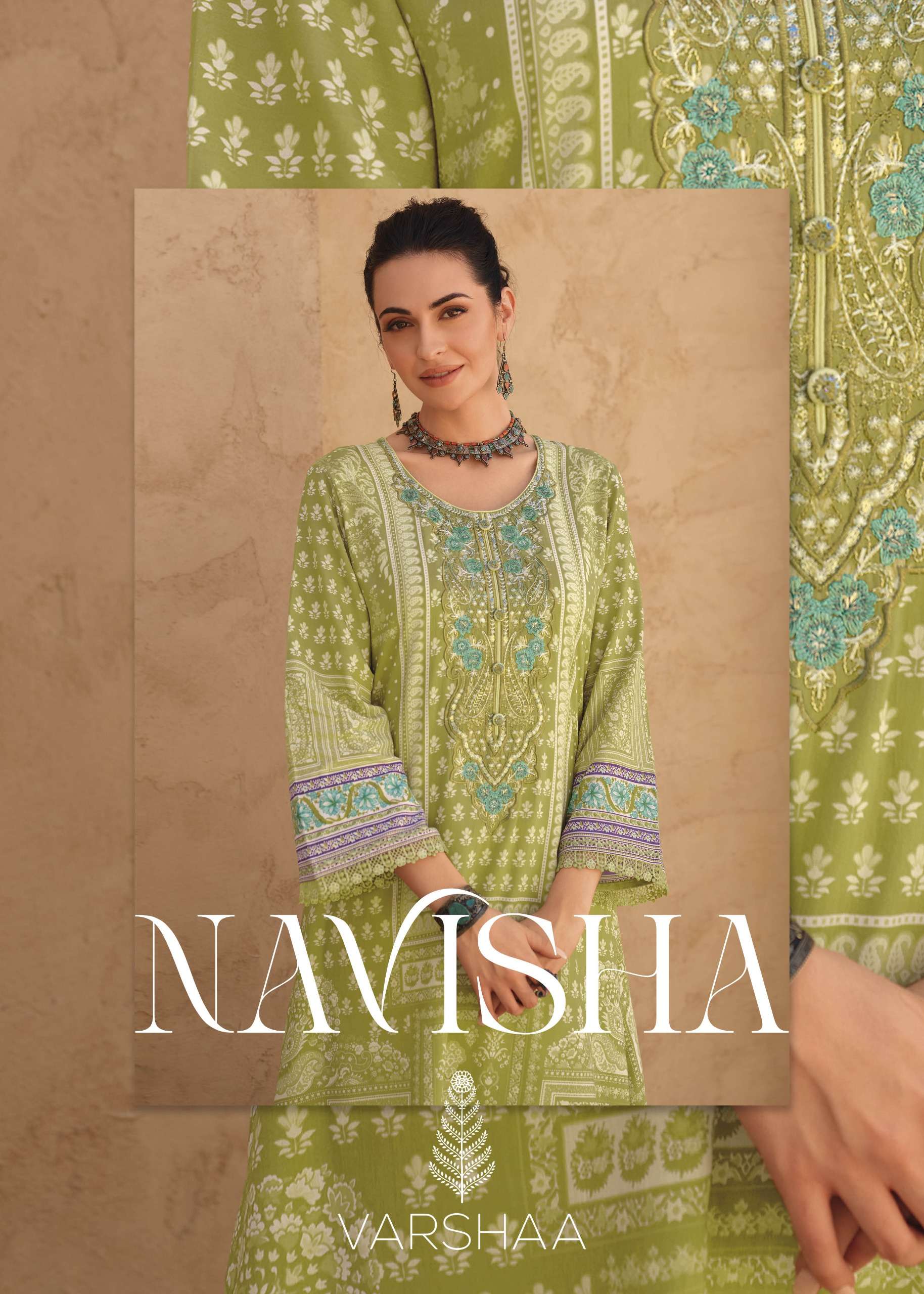 Varsha Navisha Designer Print Cotton Ladies Salwar Suit Catalog Supplier