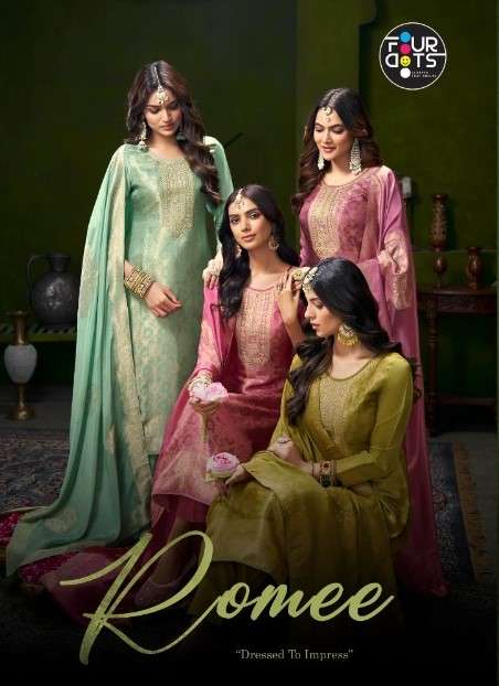 Fourdots Romee Designer Silk Jacquard Suit Catalog Wholesalers