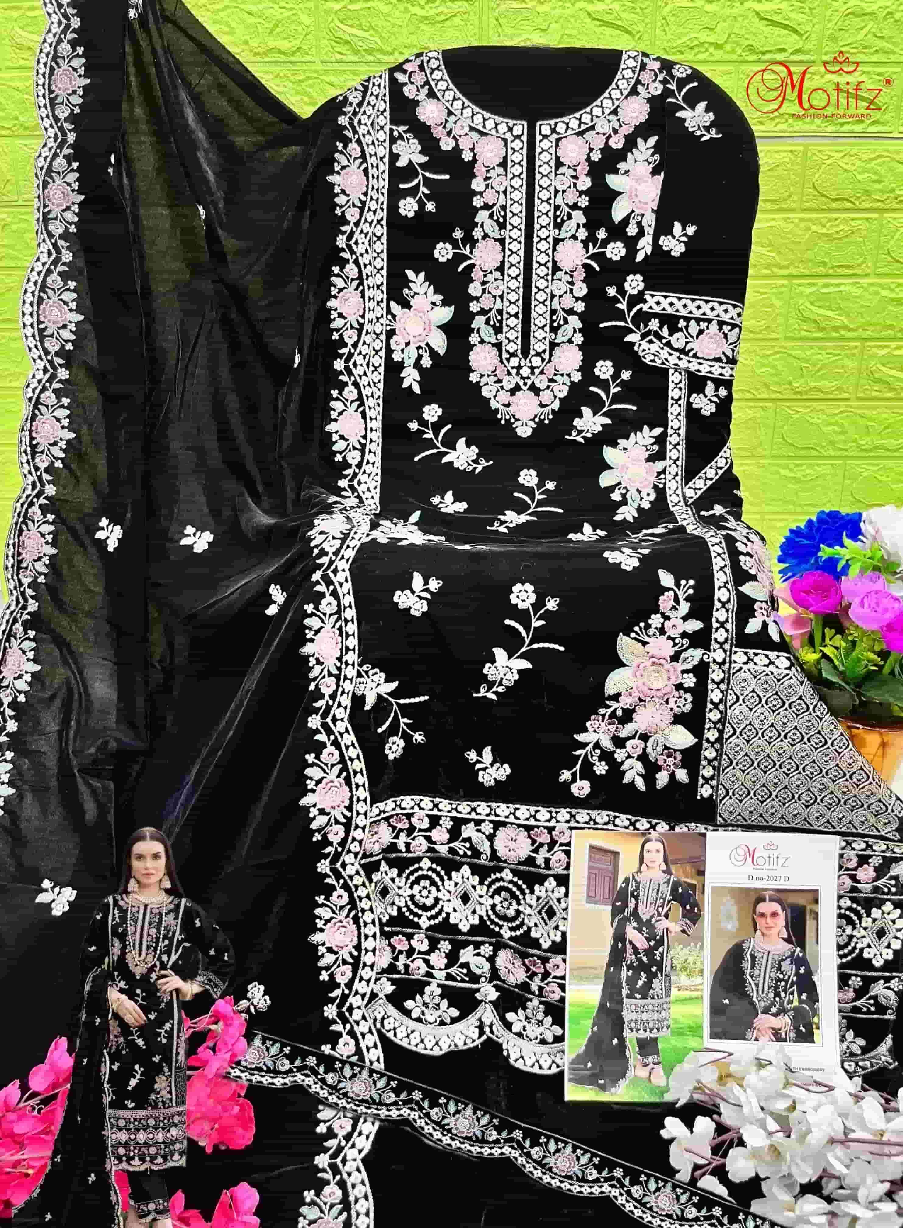 Motifz D 2040 Colors Designer Work Pakistani Velvet Suit Catalog ...