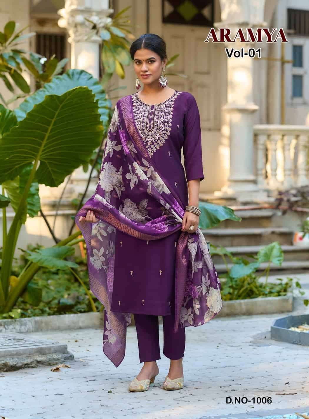 Diya Trends Aramya Vol 1 Fancy Silk Readymade 3 Pec Set Catalog Designs