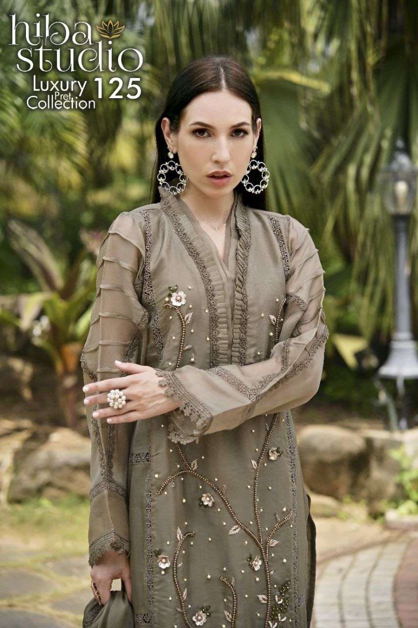 Hiba Studio Lpc 125 Latest Style Pakistani Readymade 3 Piece Suit Exporters