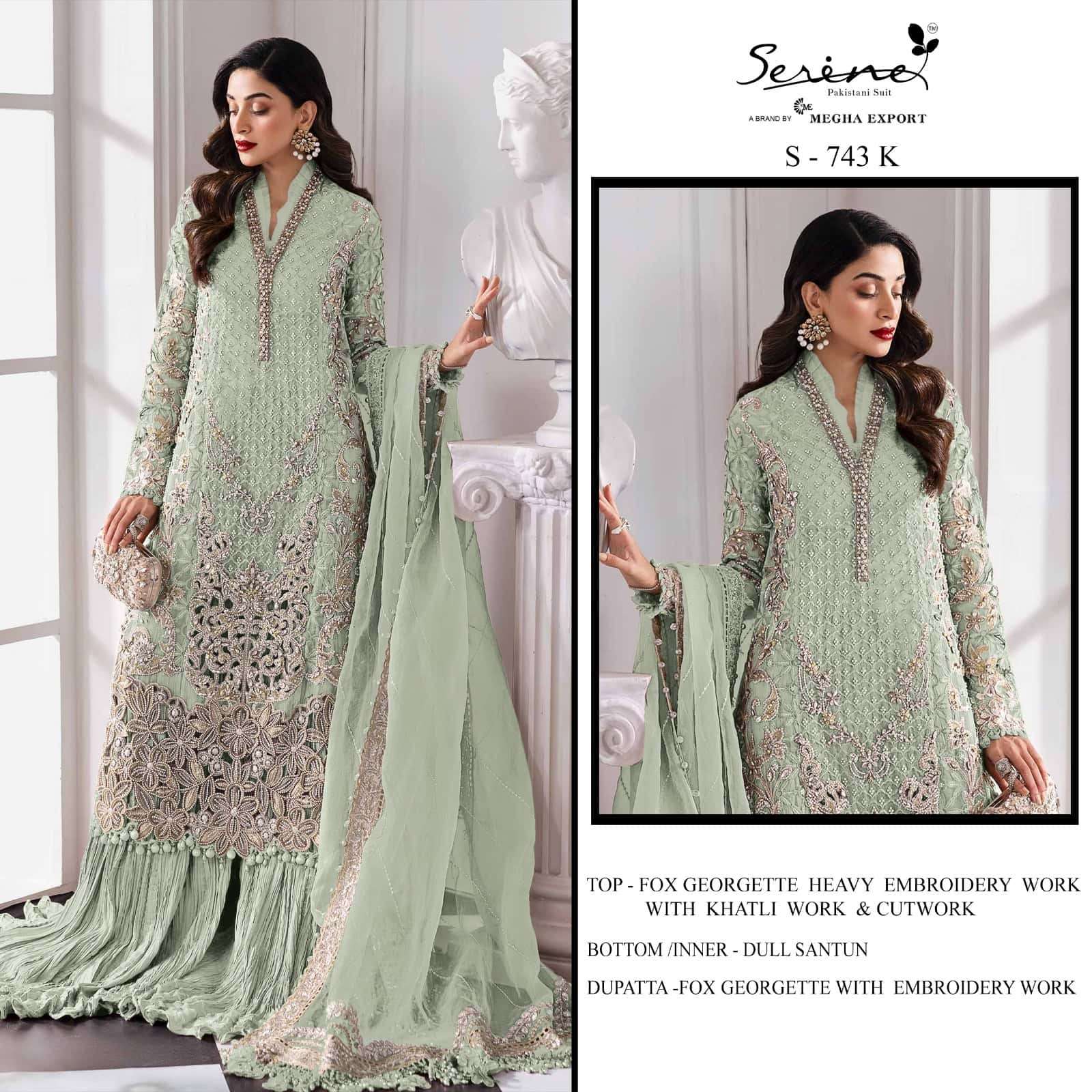 Serine S 743 Colors Vol 3 Partywear Style Pakistani Suit Catalog Suppliers