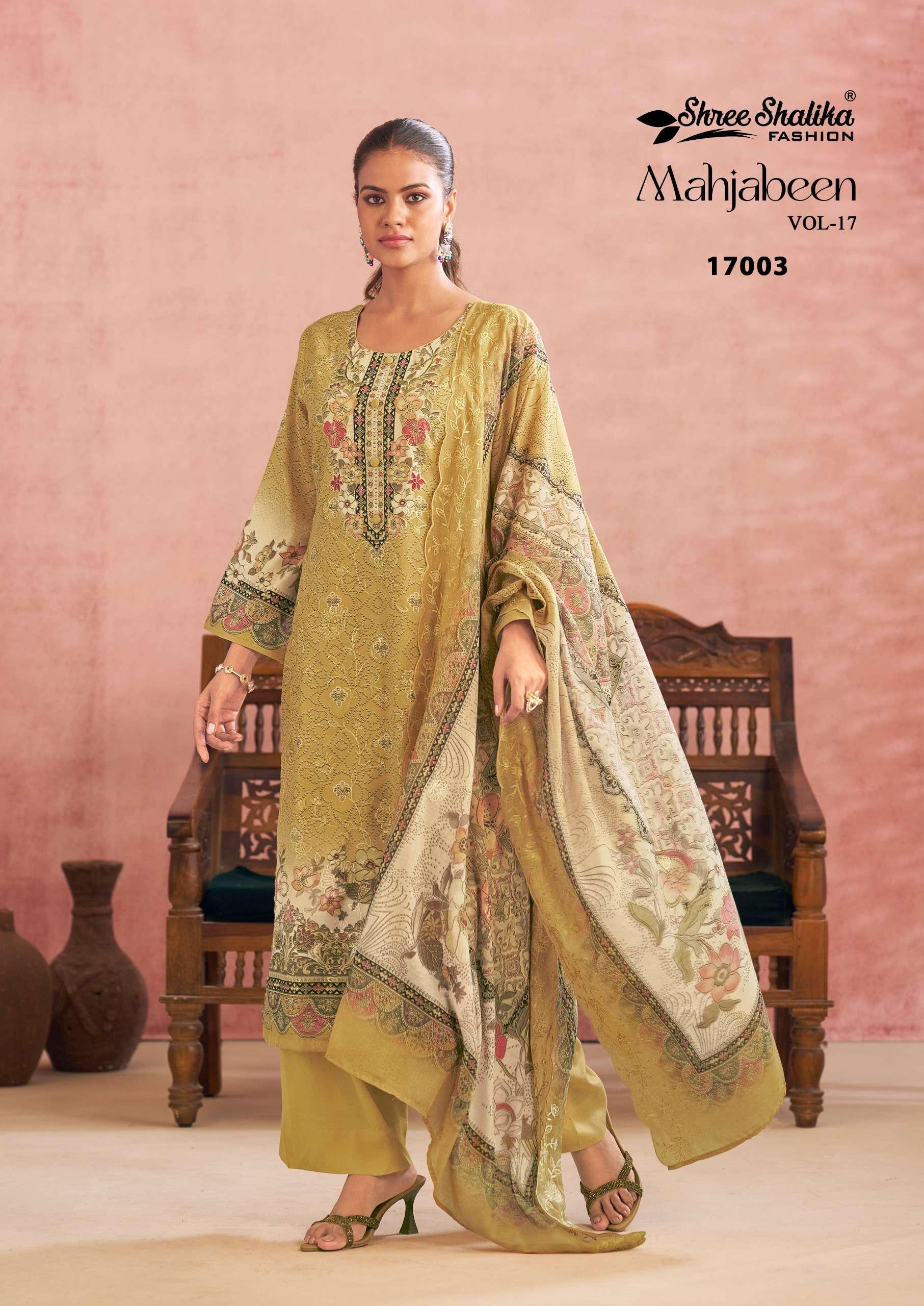 Shree Shalika Mahjabeen Vol 17 Fancy Work Cotton Suit Catalog dealer