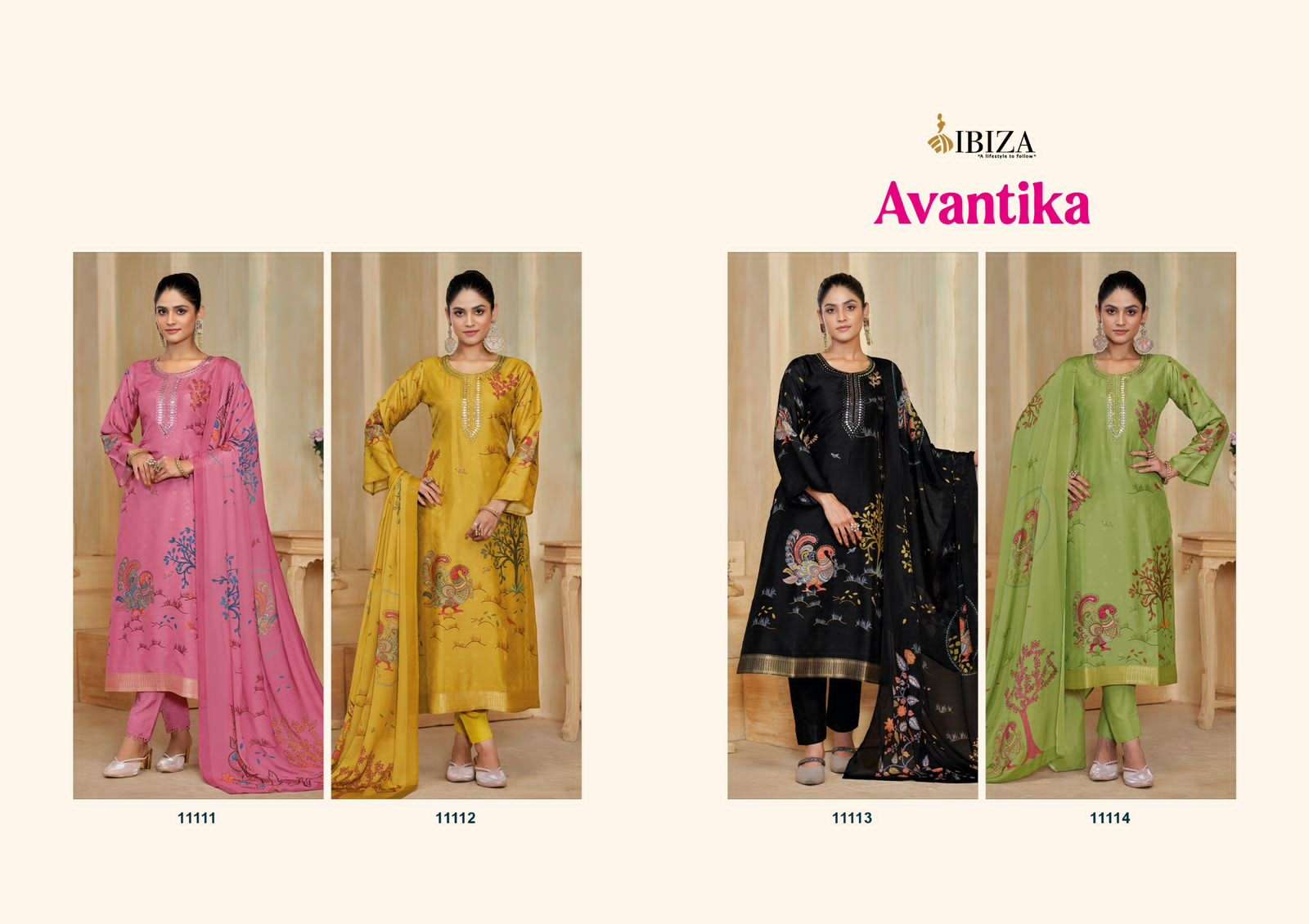 Ibiza Avantika Pure Silk Designer ladies Suit Catalog Wholesale Price