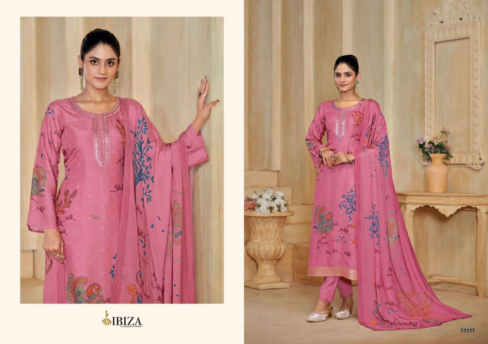 Ibiza Avantika Pure Silk Designer ladies Suit Catalog Wholesale Price