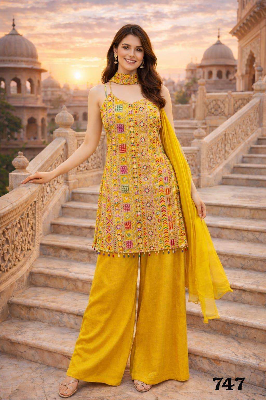 Mrudangi Taj Exclusive Style 3 Piece Palazzo Suit Latest Collection