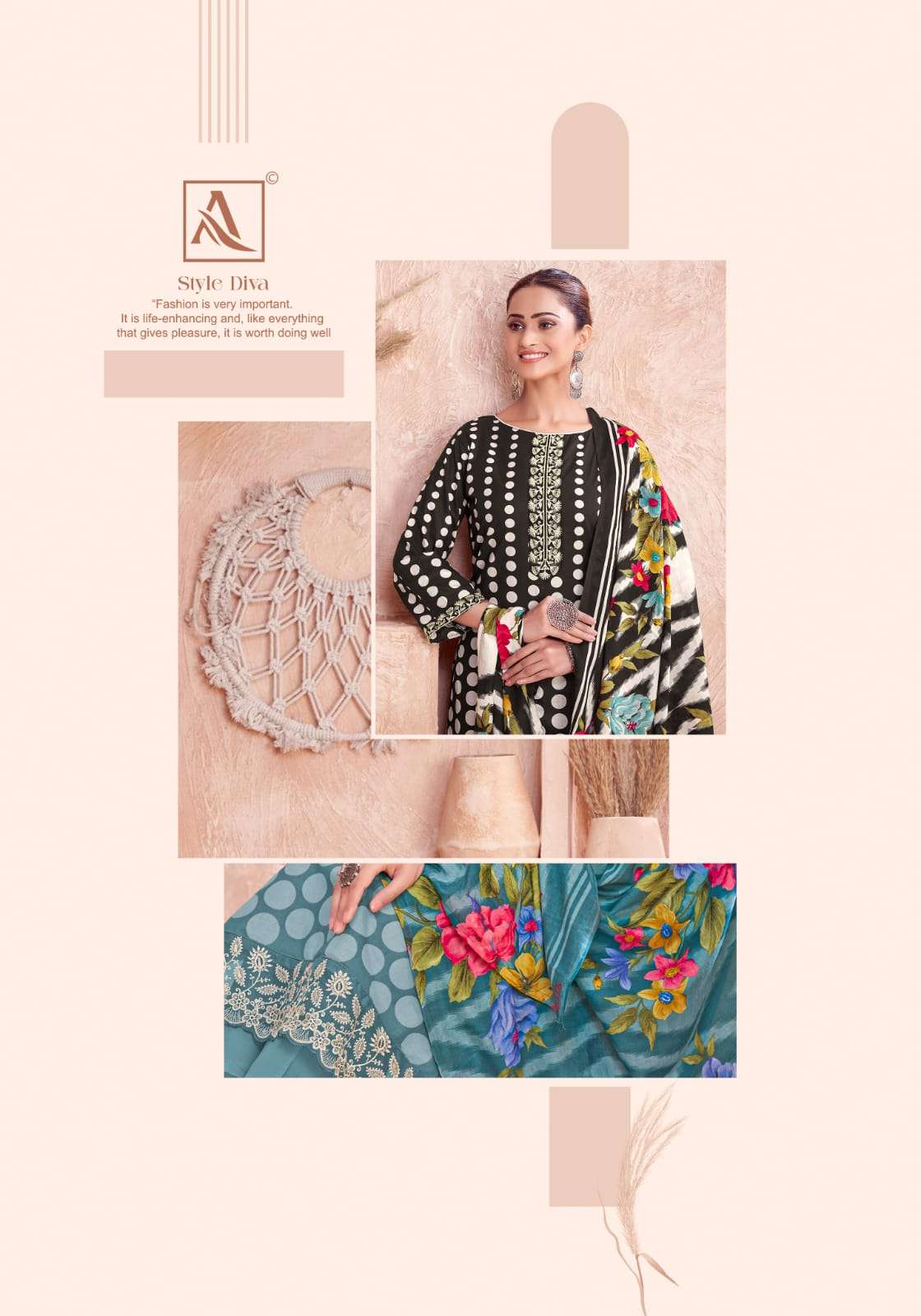 Alok Suit Arunika Edition 4 Fancy Cotton Salwar Kameez Catalog Dealers