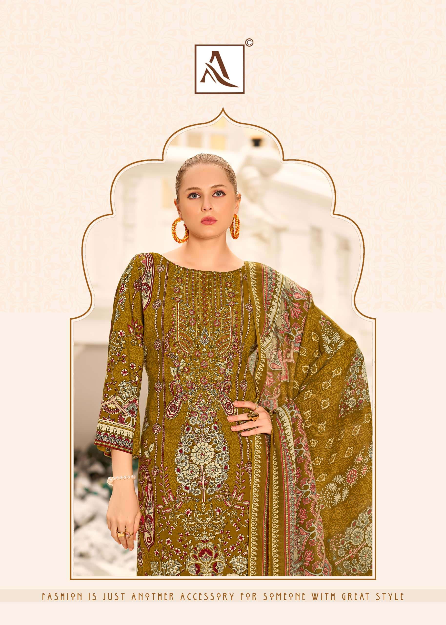 Alok Suit Mehwish Edition 3 Fancy Work Rayon Salwar Suit Suppliers