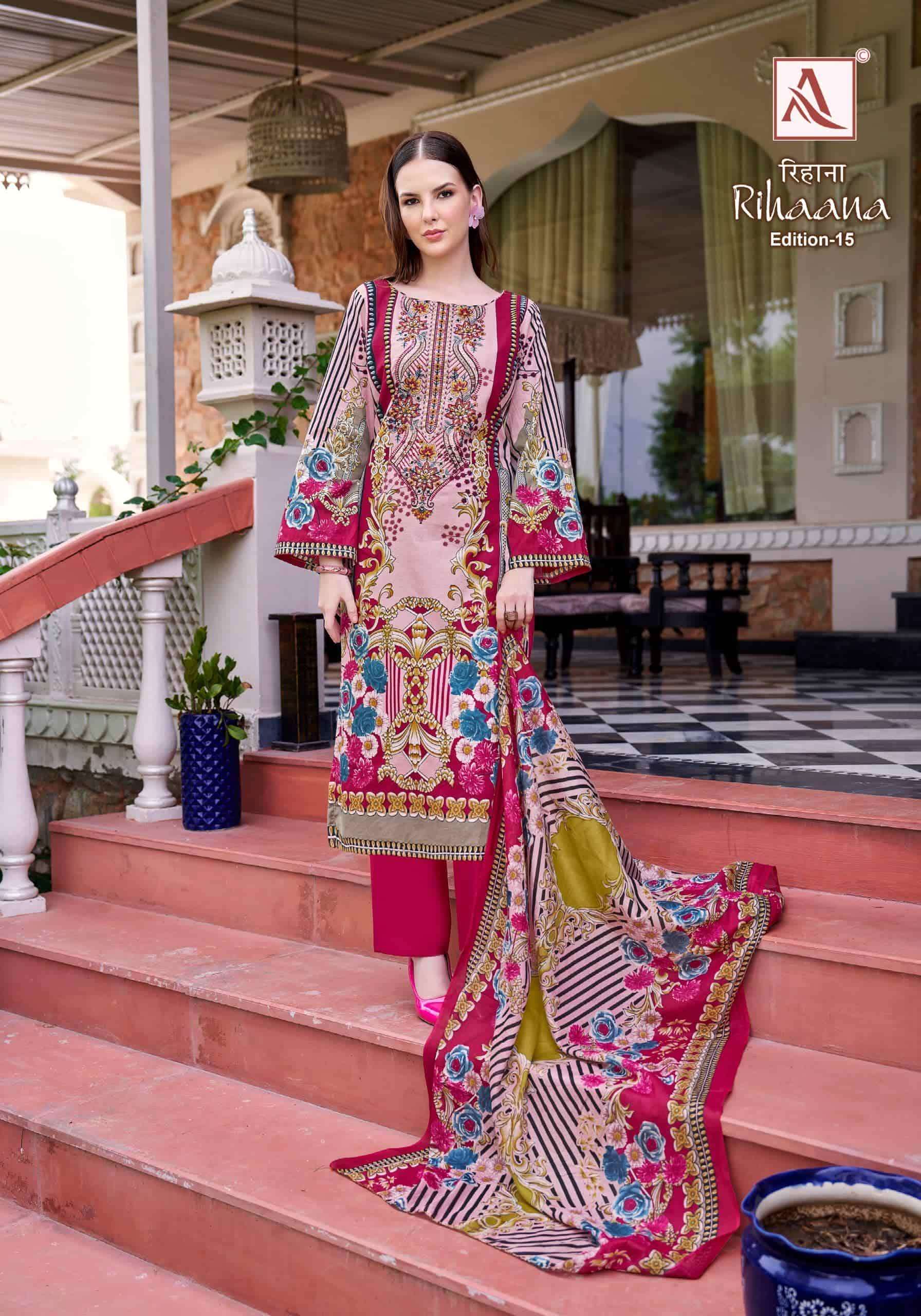 Alok Suit Rihaana Edition 15 Designer Prints Fancy Cotton Suit Catalog ...