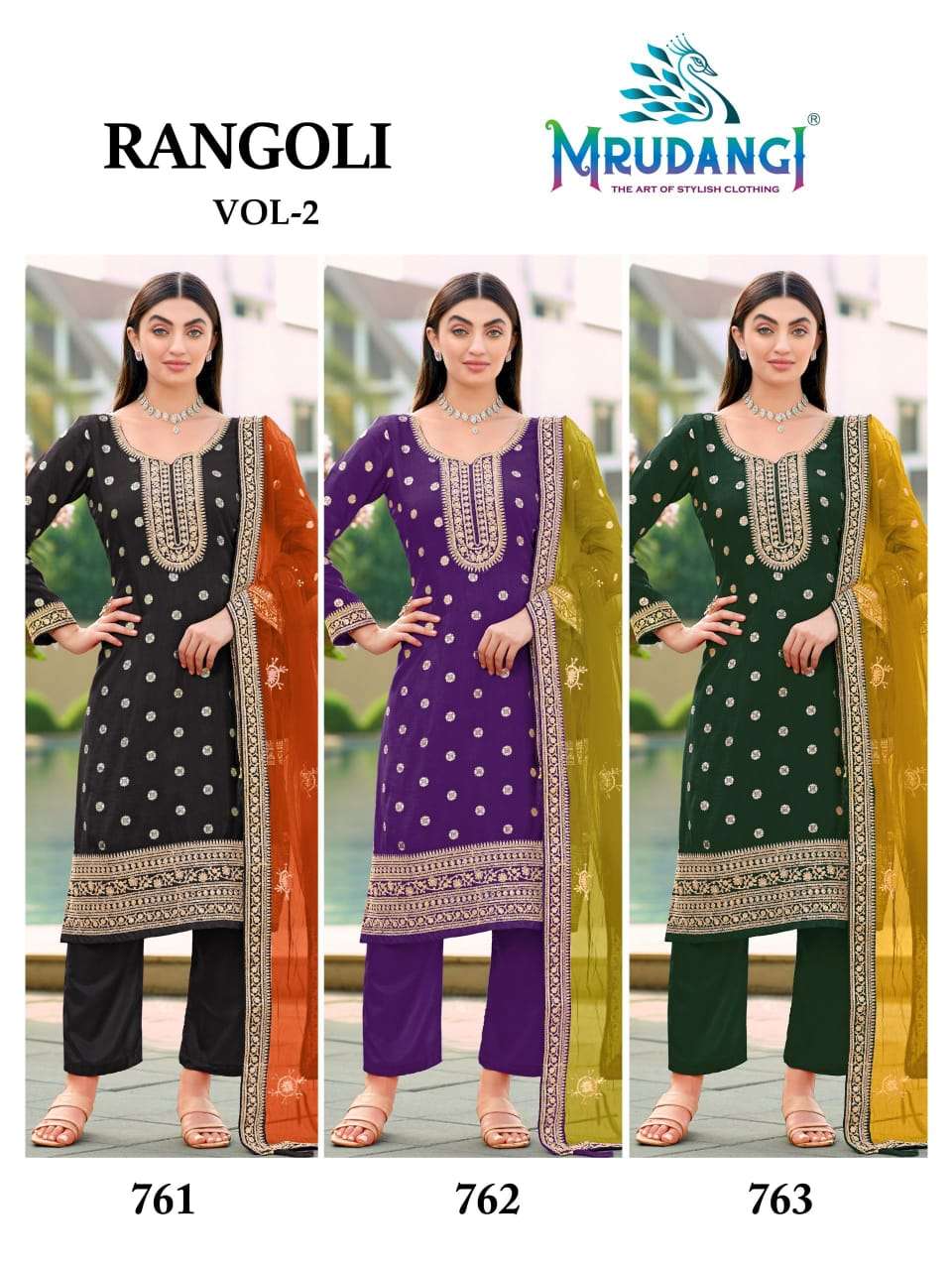 Mrudangi Rangoli Vol 2 Readymade Designer 3 Piece Suit Catalog Exporters