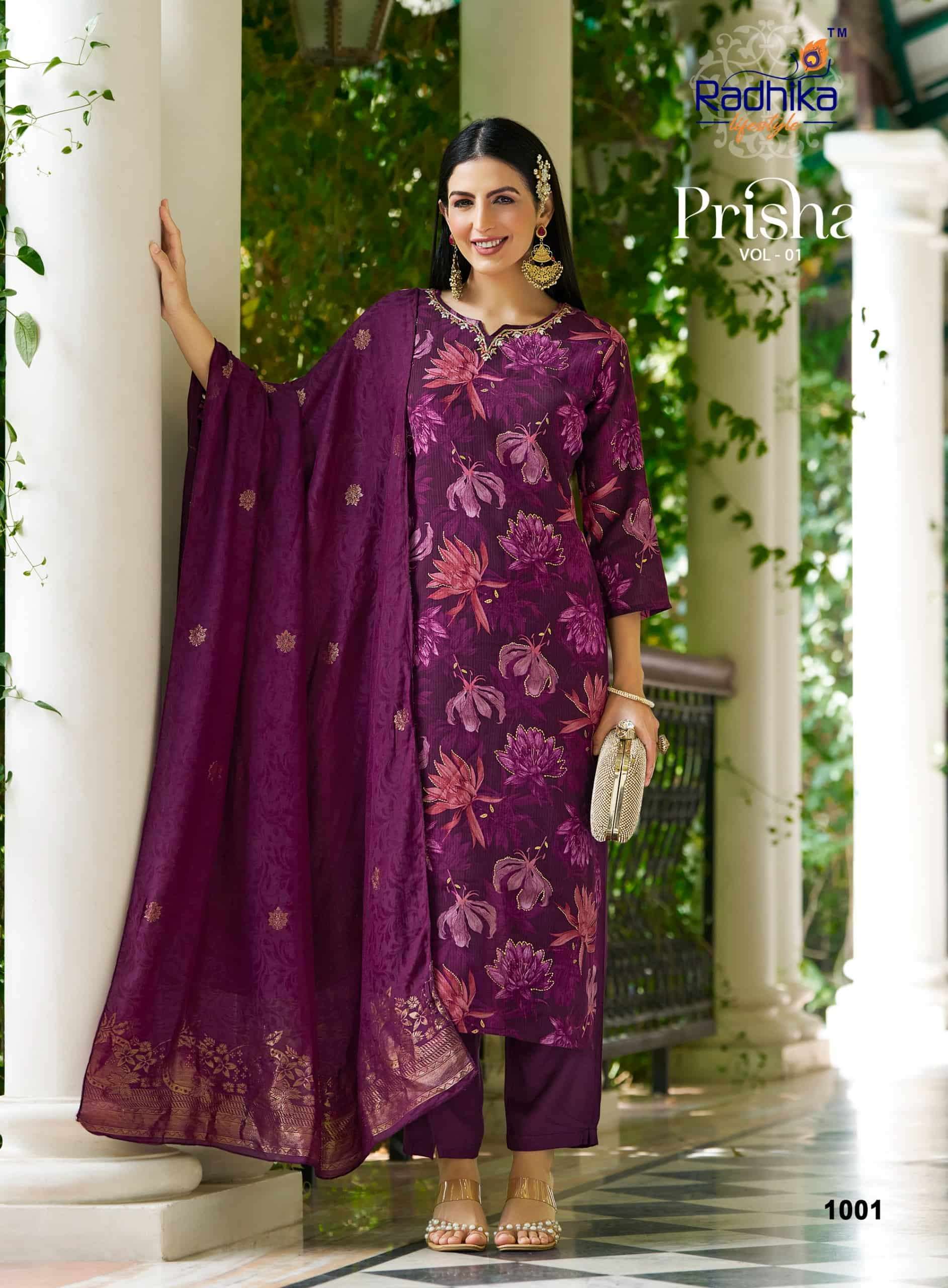Radhika Lifestyle Prisha Vol 1 Readymade 3 Piece Pair Catalog Suppliers