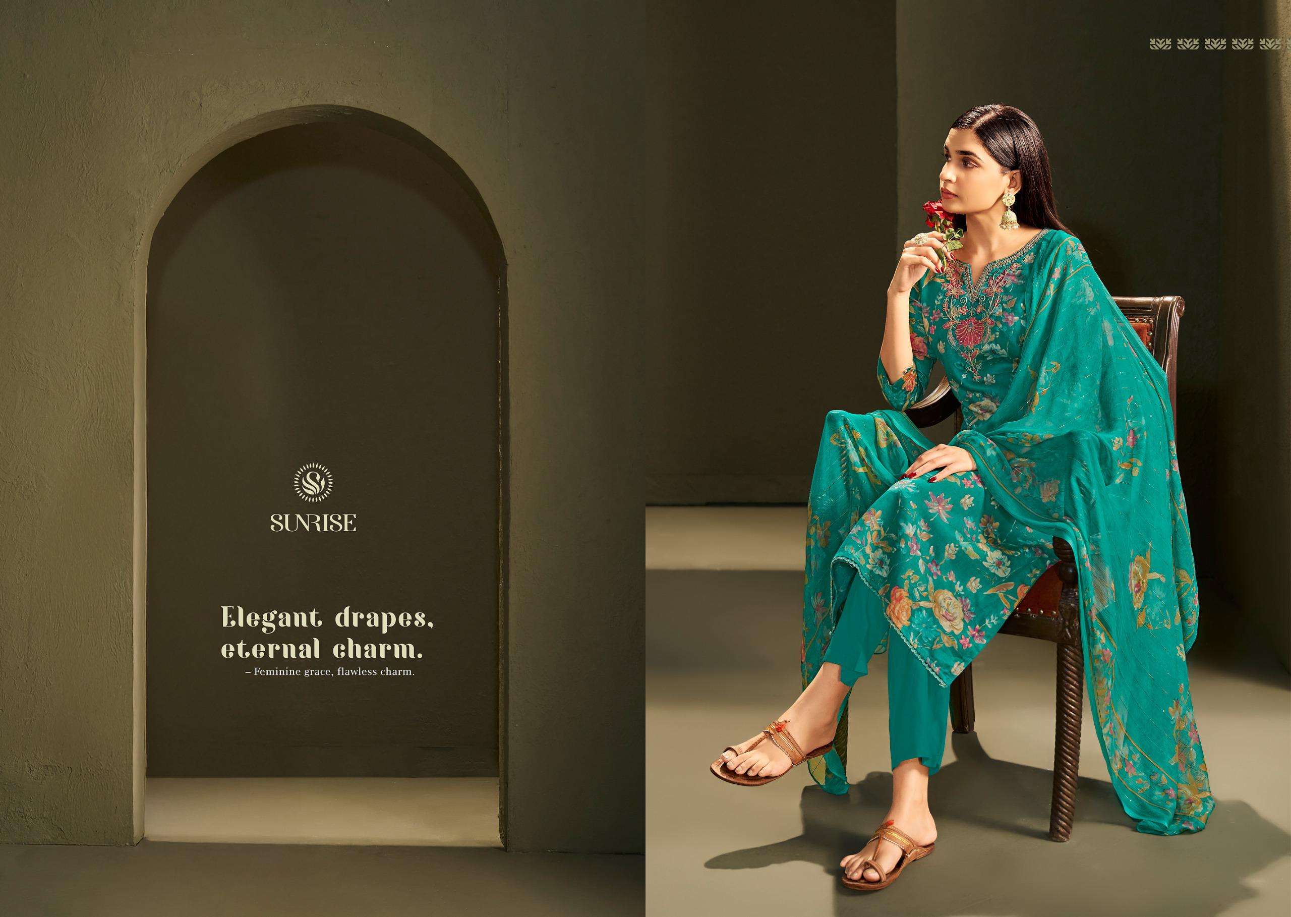 Sunrise Sania Vol 9 Fancy Zam Satin Ladies Suit Catalog Exporters