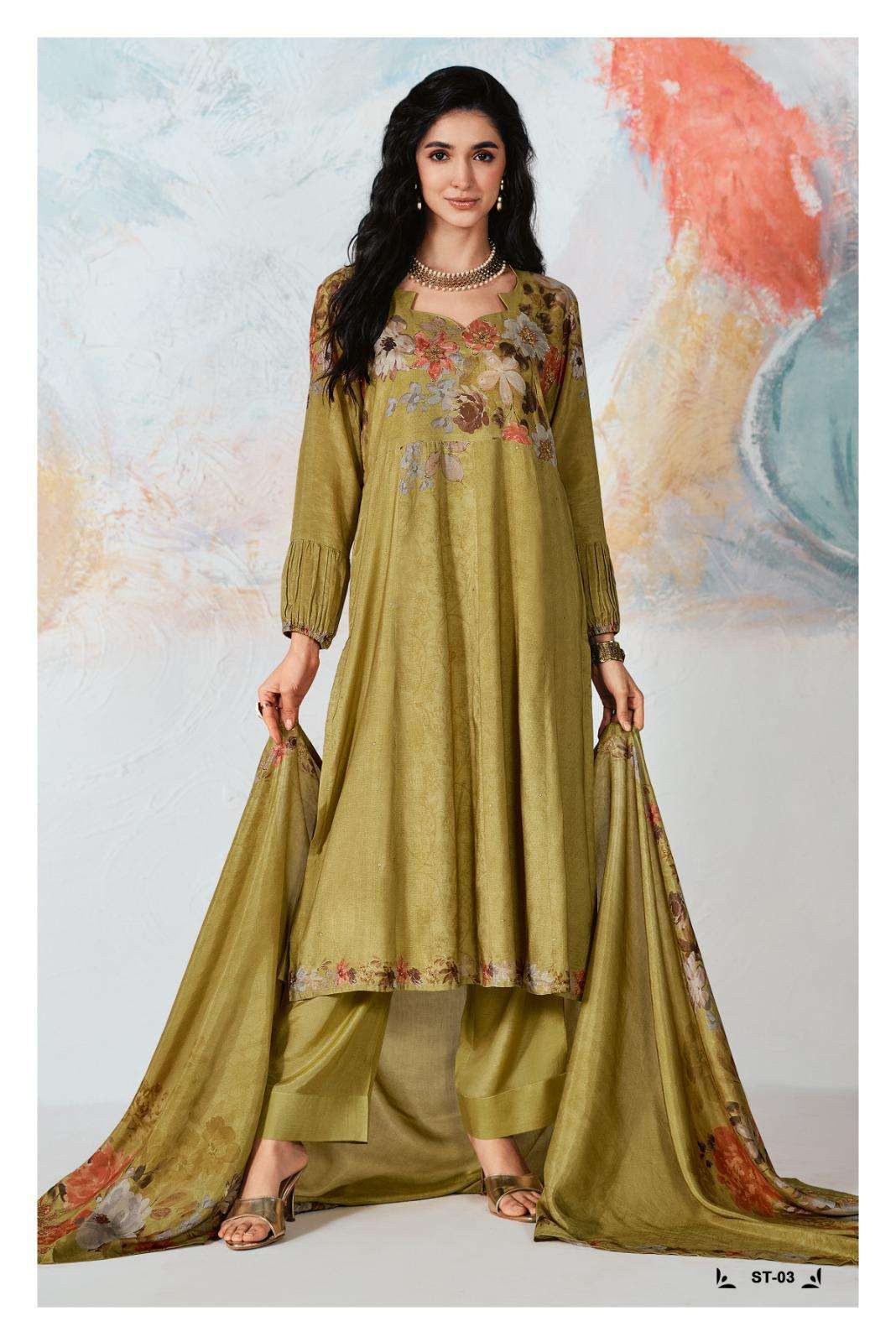 Varsha Sitara Exclusive Fancy Muslin Suit Catalog Wholesale Price